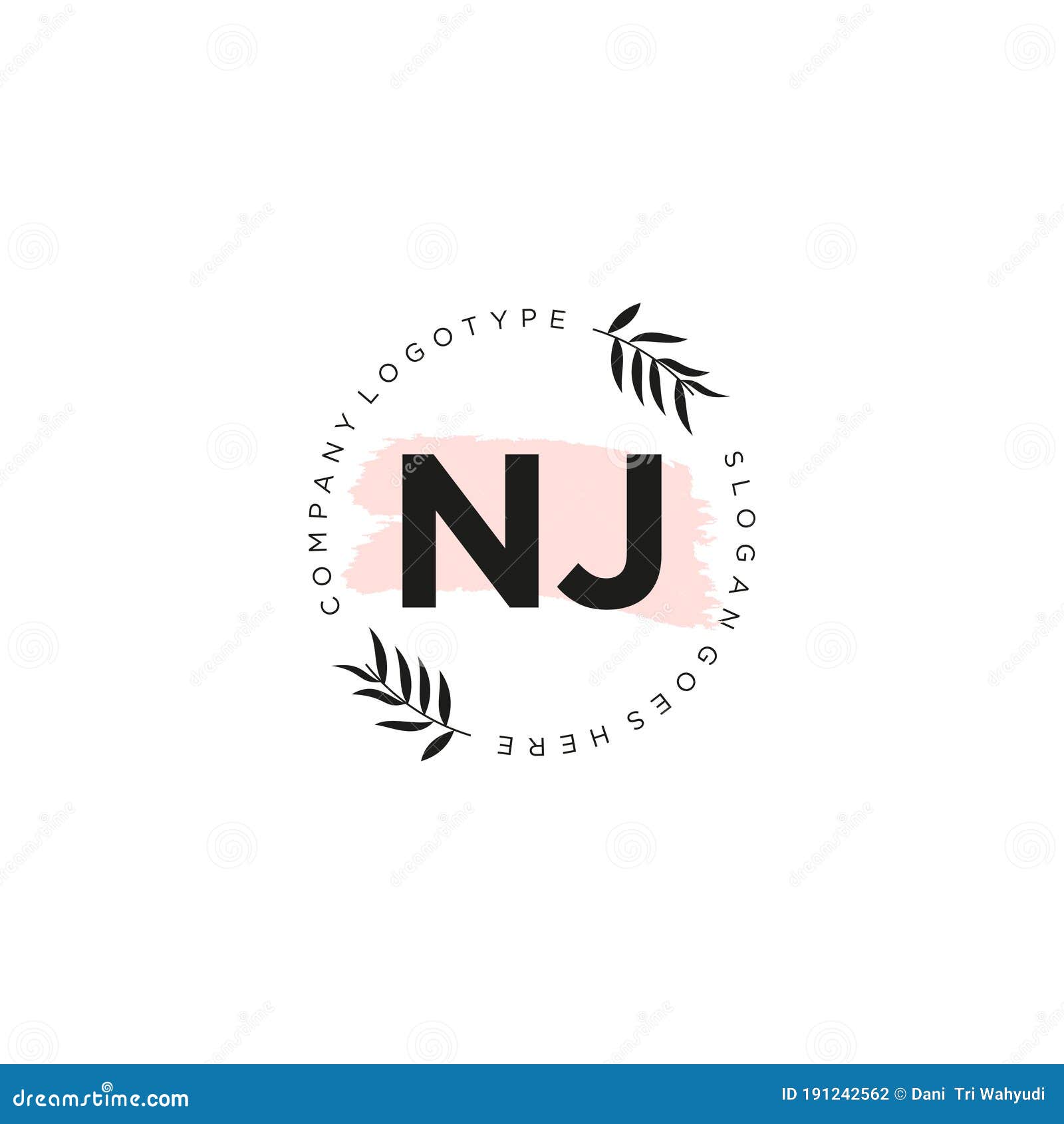 NJ Letter Logo Icon Design Template Elements Stock Vector ...