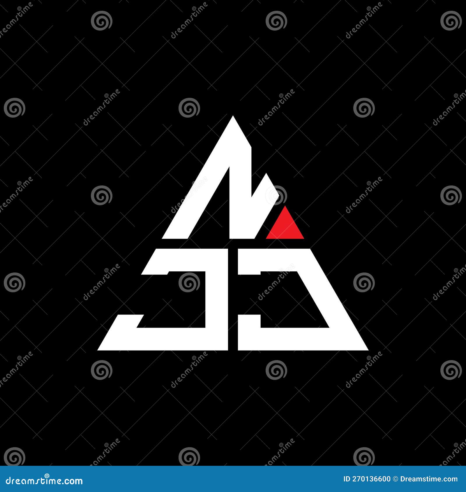 NJJ Triangle Letter Logo Design with Triangle Shape. NJJ Triangle Logo ...