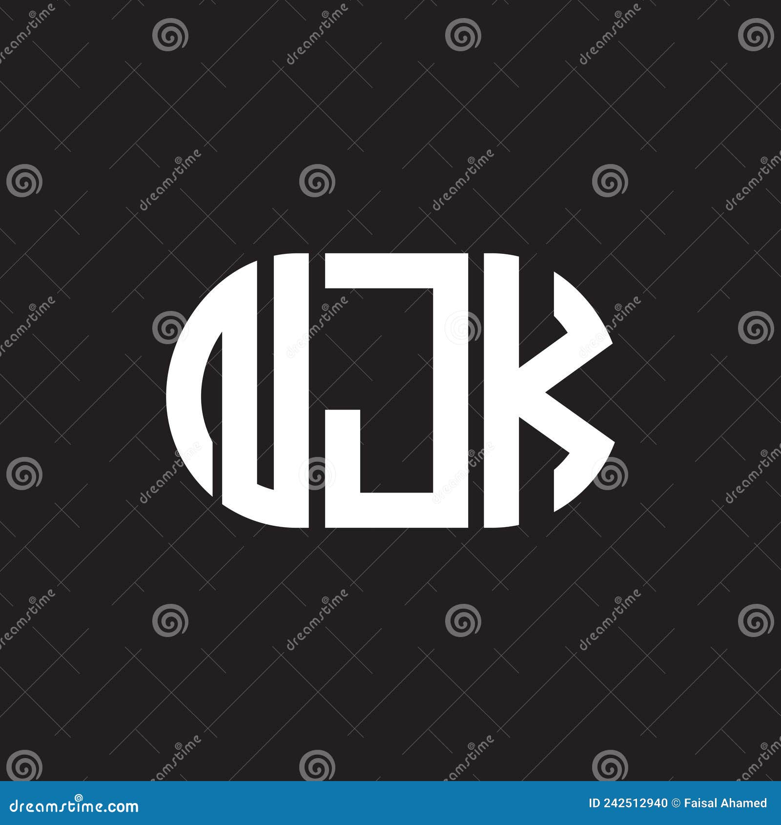 NJK Letter Logo Design on Black Background. NJK Creative Initials ...