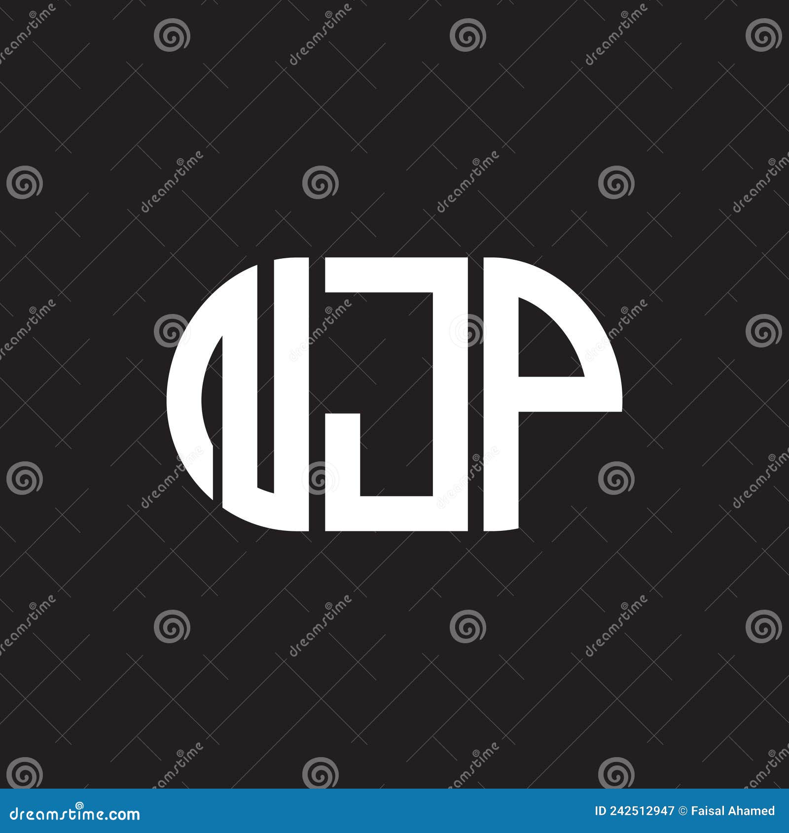 NJP Letter Logo Design on Black Background. NJP Creative Initials ...