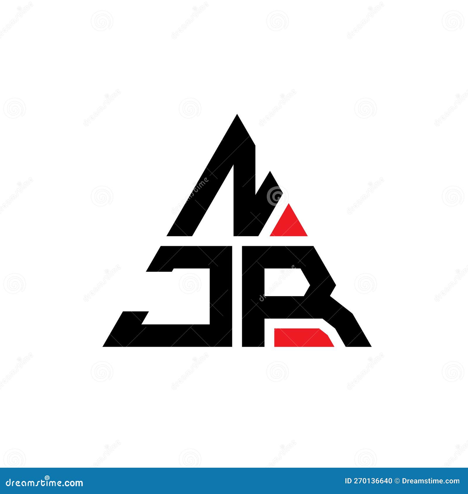 NJR Triangle Letter Logo Design with Triangle Shape. NJR Triangle Logo ...