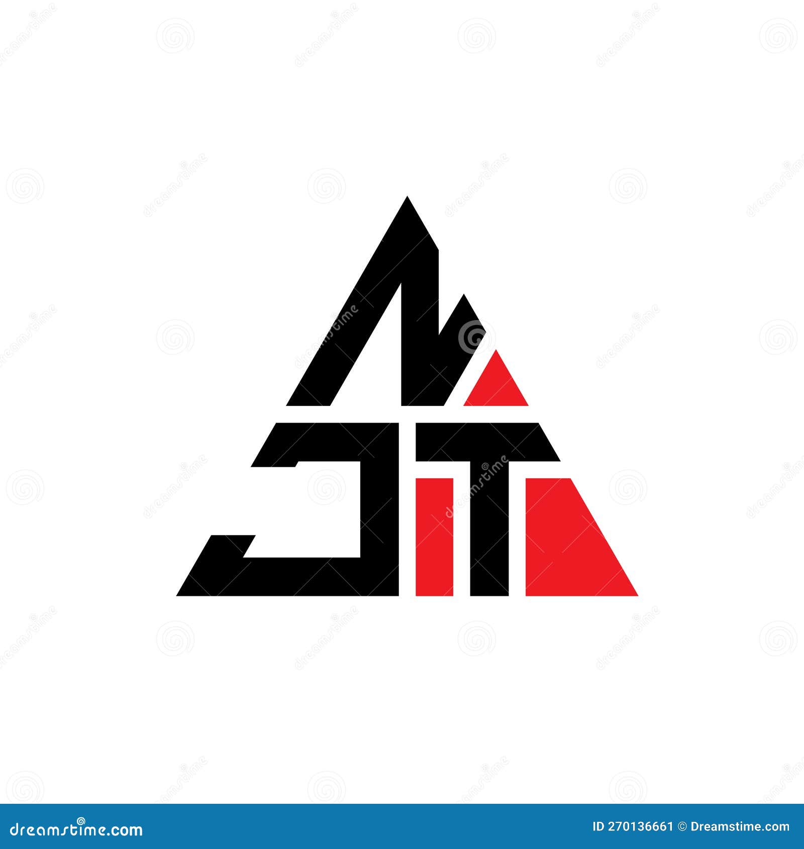 NJT Triangle Letter Logo Design with Triangle Shape. NJT Triangle Logo ...