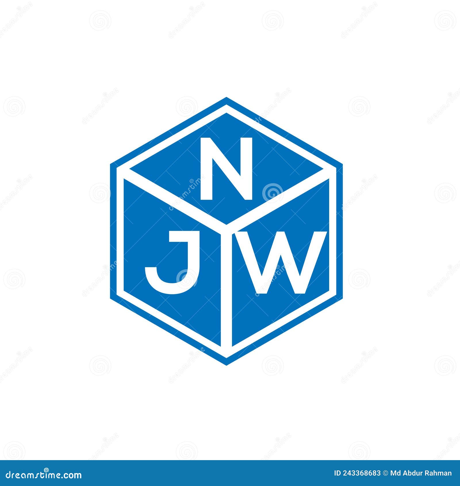 NJW Letter Logo Design on Black Background. NJW Creative Initials ...