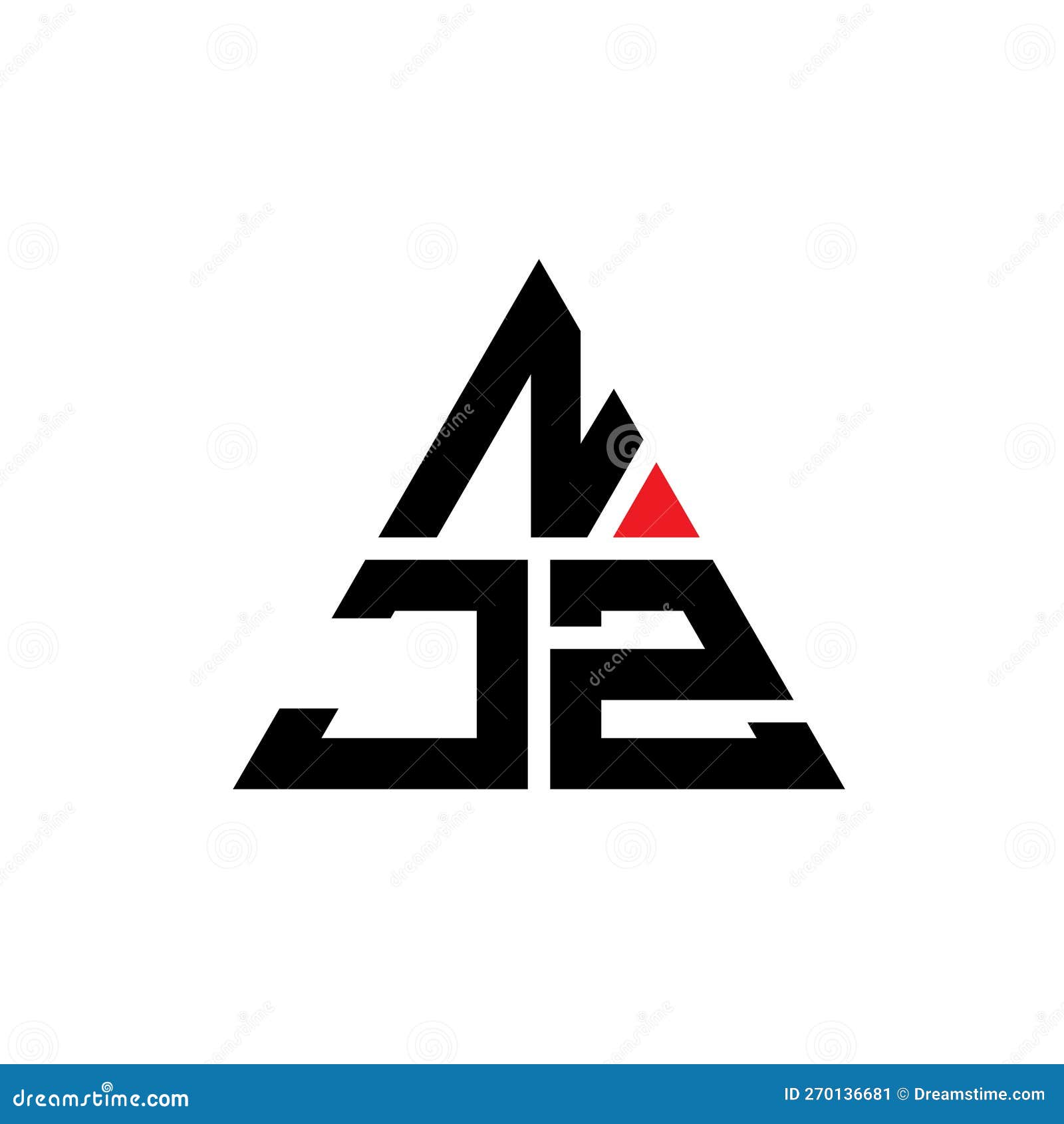 NJZ Triangle Letter Logo Design with Triangle Shape. NJZ Triangle Logo ...