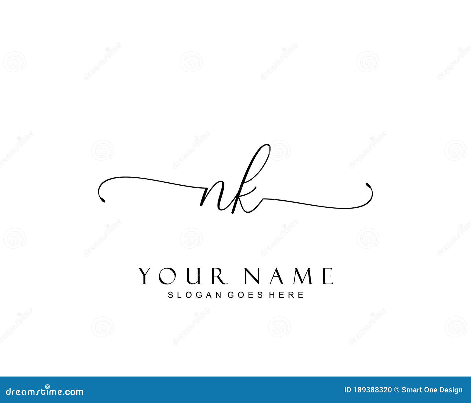 NK Signature Logo Template Vector Stock Vector - Illustration of font ...