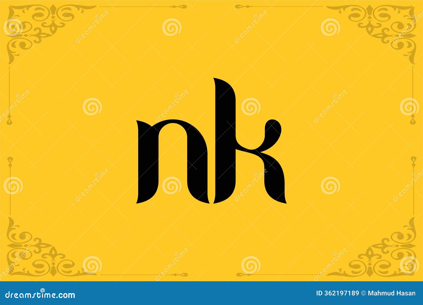 NK abstract luxury logo stock vector. Illustration of letter - 362197189