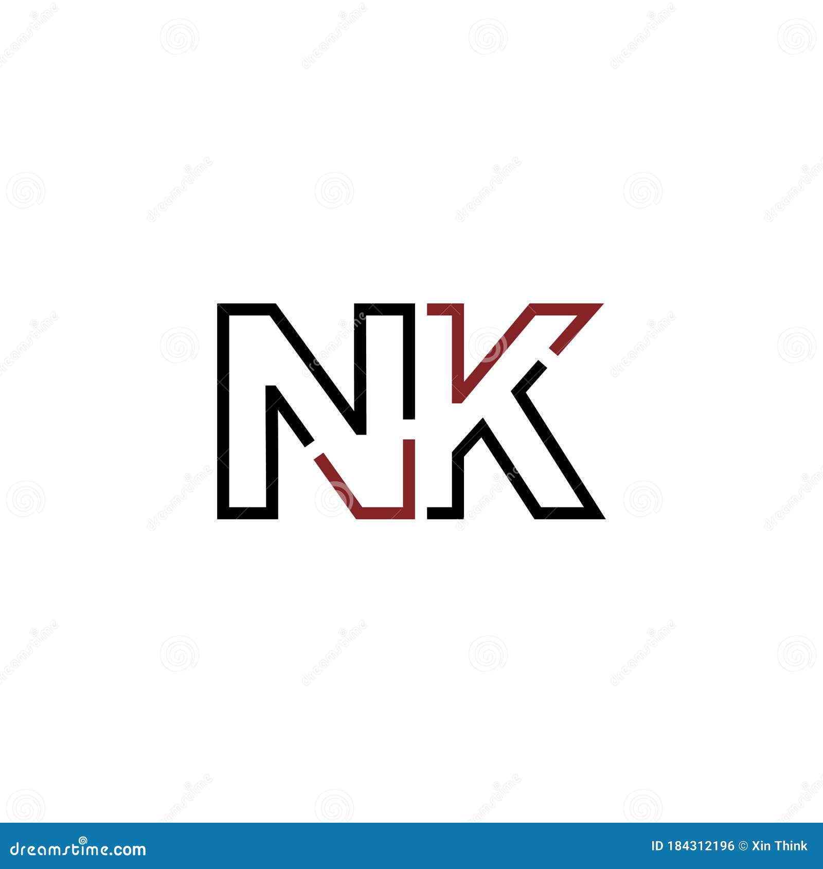 NK Letter Logo Icon Design Template Elements Stock Vector ...