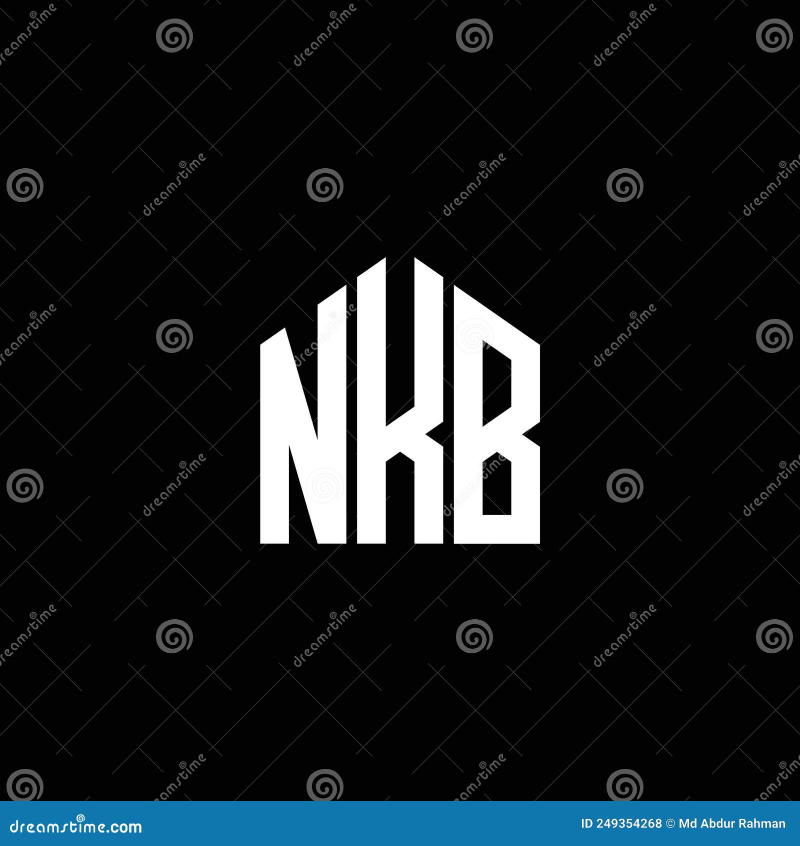 NKB Letter Logo Design on BLACK Background. NKB Creative Initials ...
