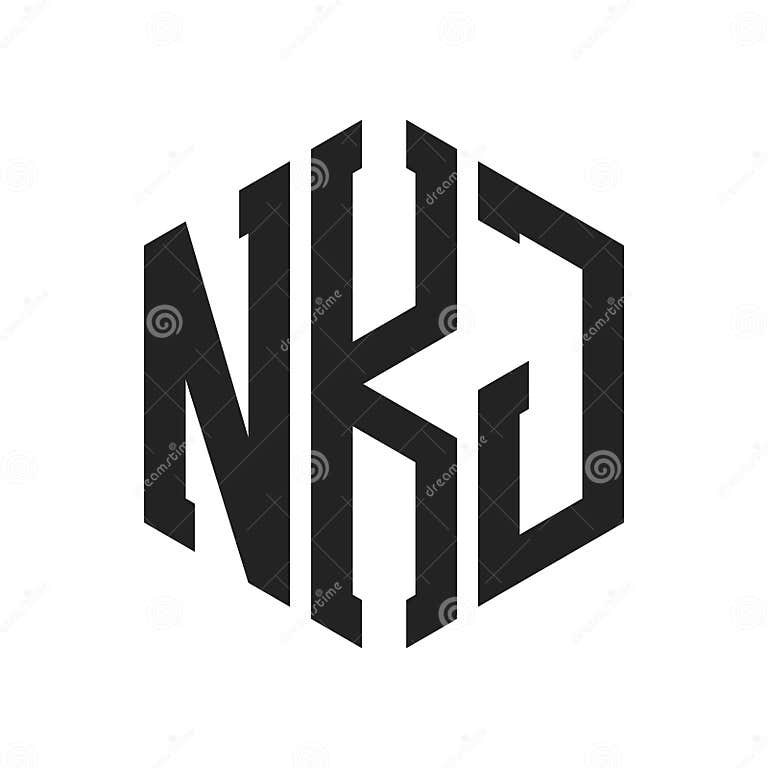 NKJ Logo Design. Initial Letter NKJ Monogram Logo Using Hexagon Shape ...