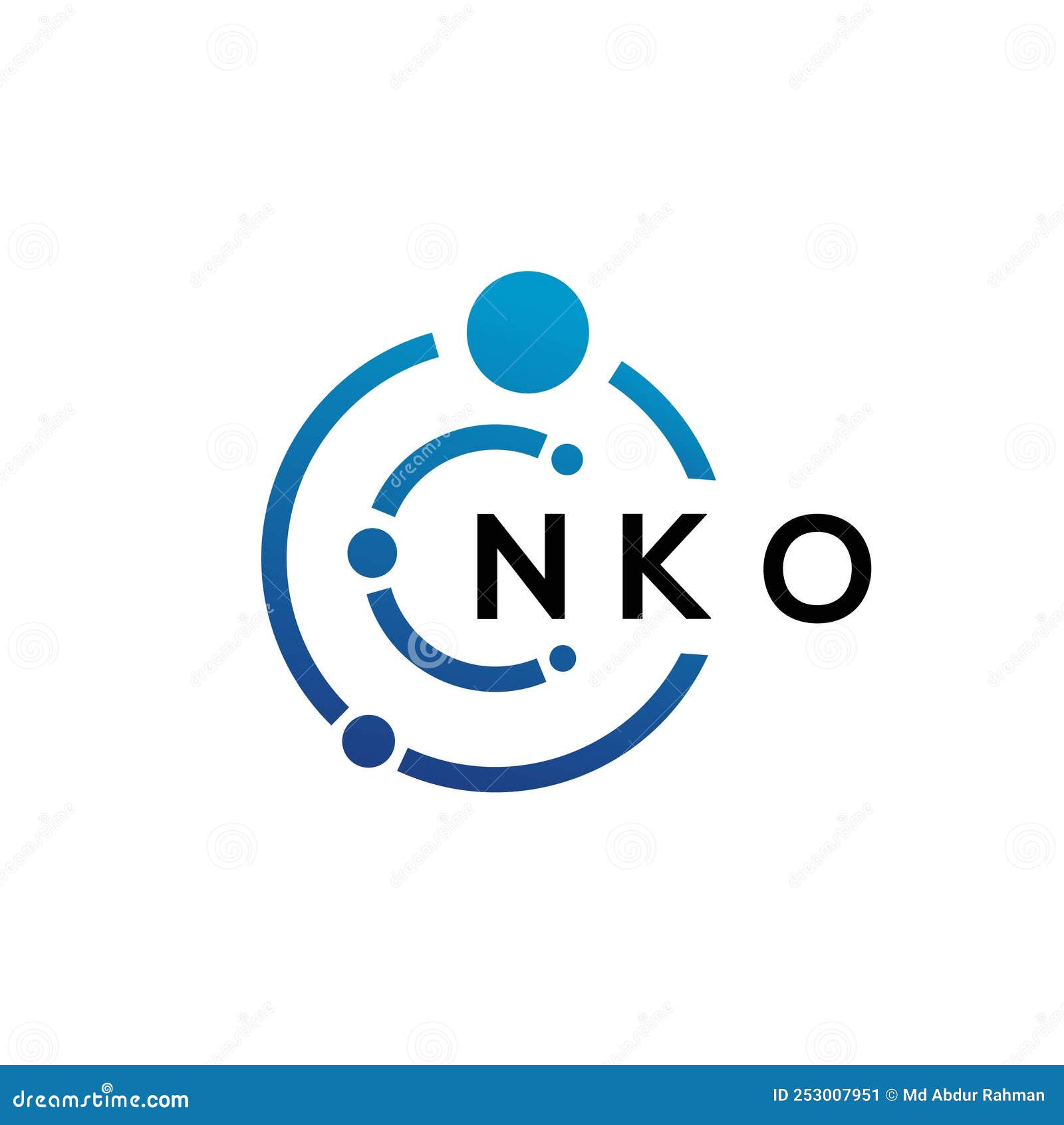 NKO Letter Technology Logo Design On White Background. NKO Creative ...