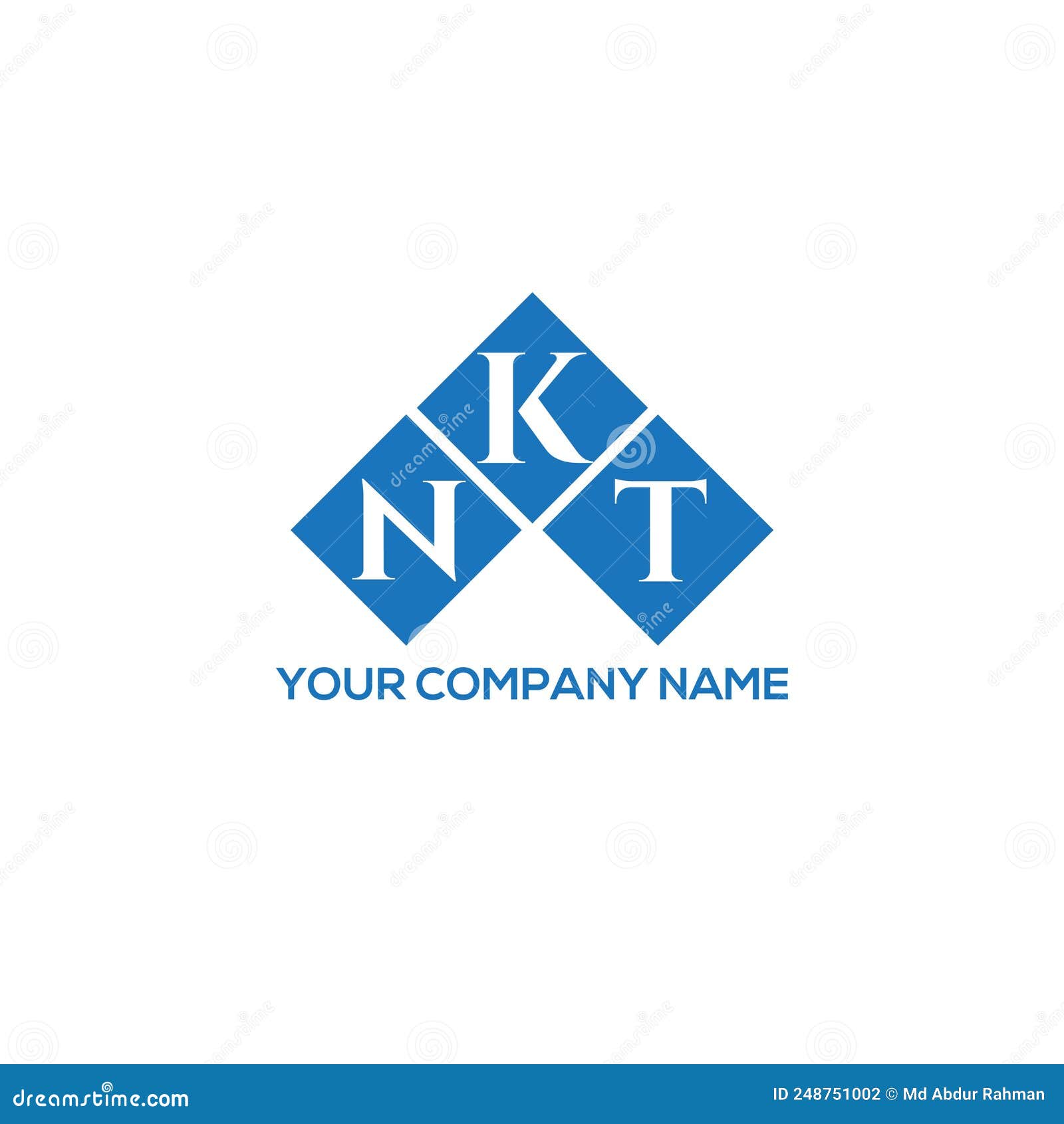 NKT Letter Logo Design on WHITE Background. NKT Creative Initials ...