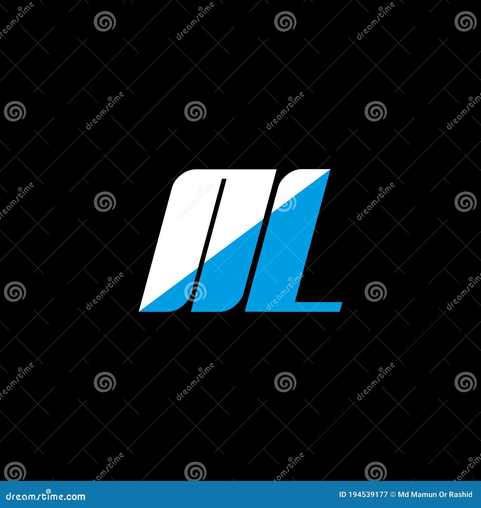 NL Letter Logo Design on Black Background. NL Creative Initials Letter ...