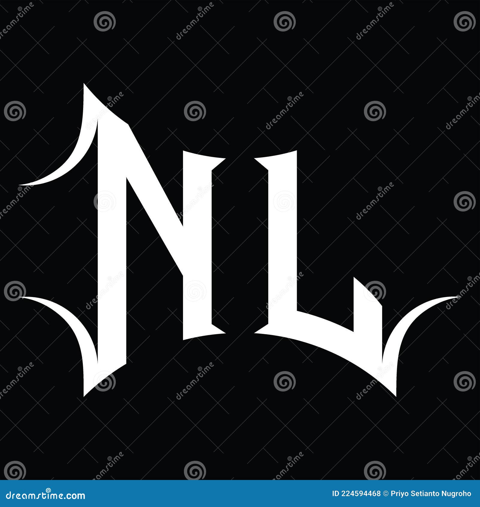 NL Logo Monogram with Abstract Shape Design Template Stock Vector ...