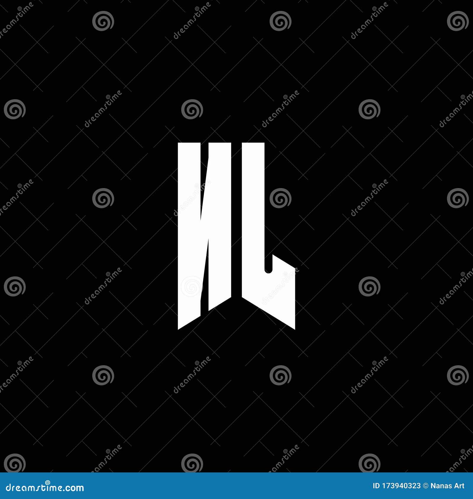 NL Logo Monogram with Emblem Style Isolated on Black Background Stock ...