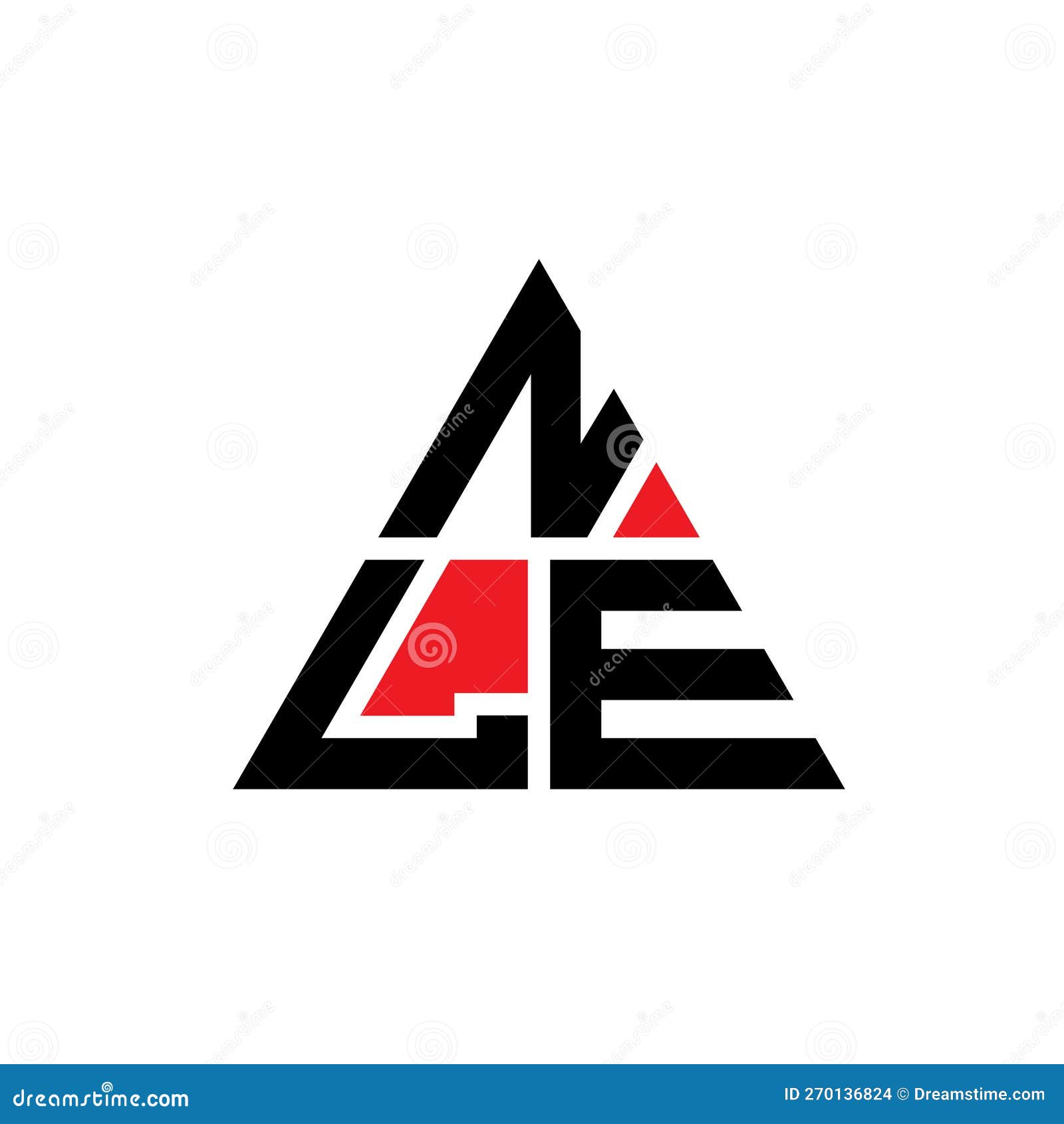 NLE Triangle Letter Logo Design with Triangle Shape. NLE Triangle Logo ...