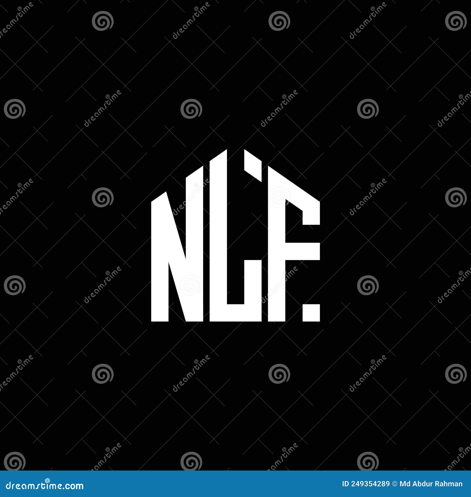 NLF Letter Logo Design on BLACK Background. NLF Creative Initials ...