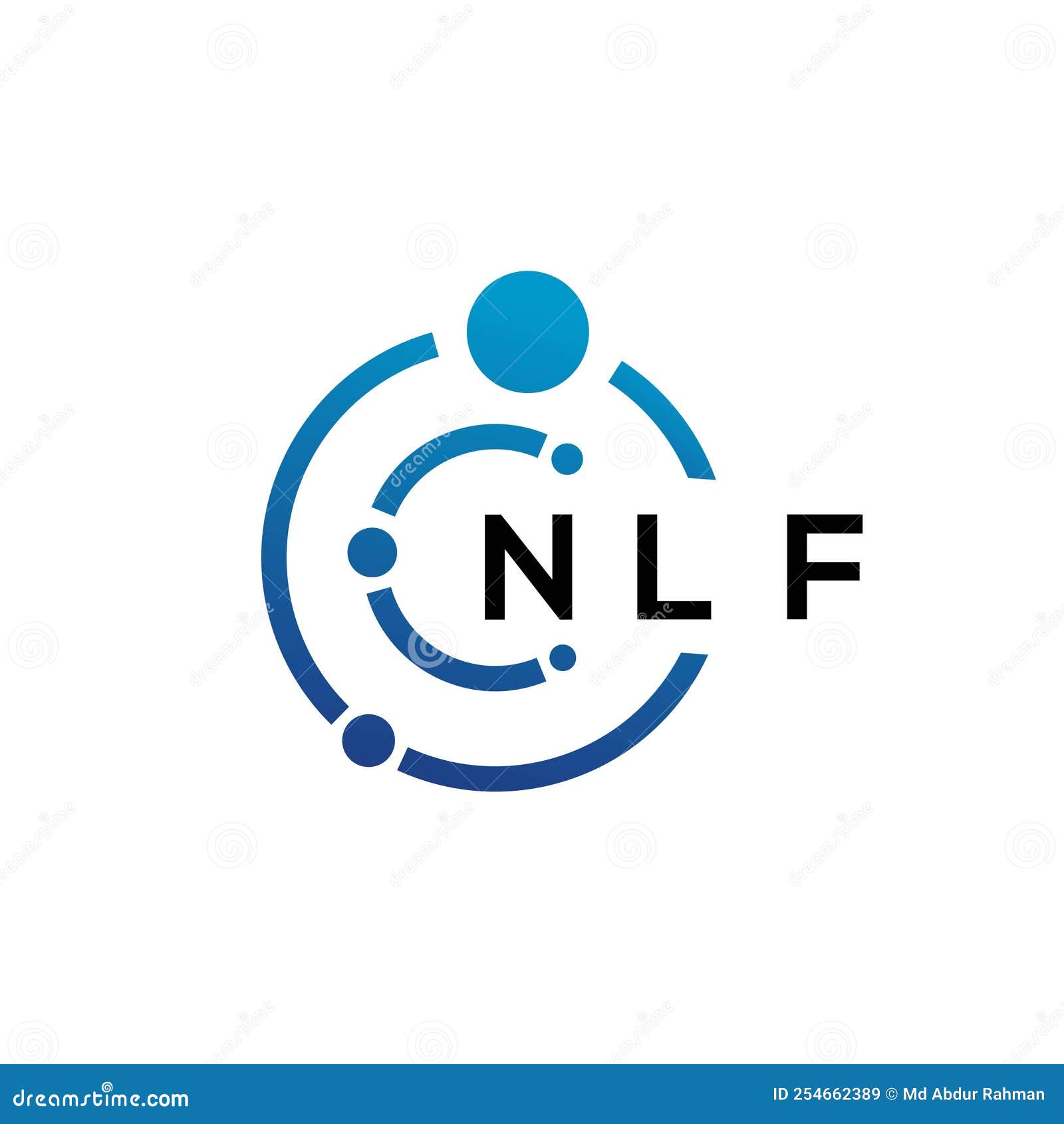 NLF Letter Technology Logo Design on White Background. NLF Creative ...