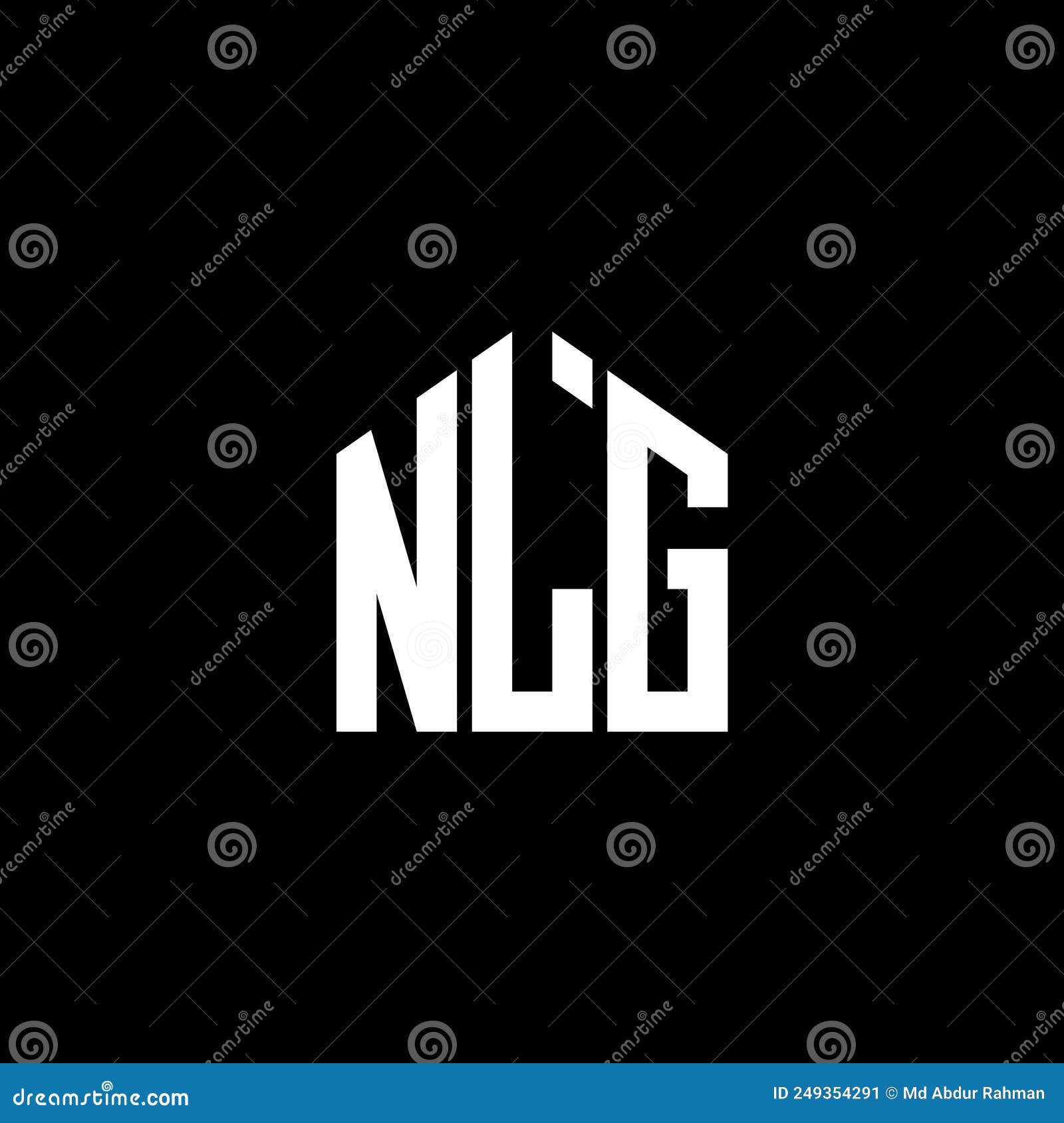 NLG Letter Logo Design on BLACK Background. NLG Creative Initials ...