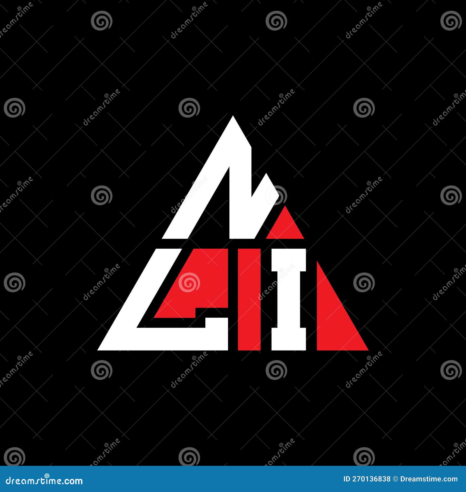 NLI Triangle Letter Logo Design with Triangle Shape. NLI Triangle Logo ...