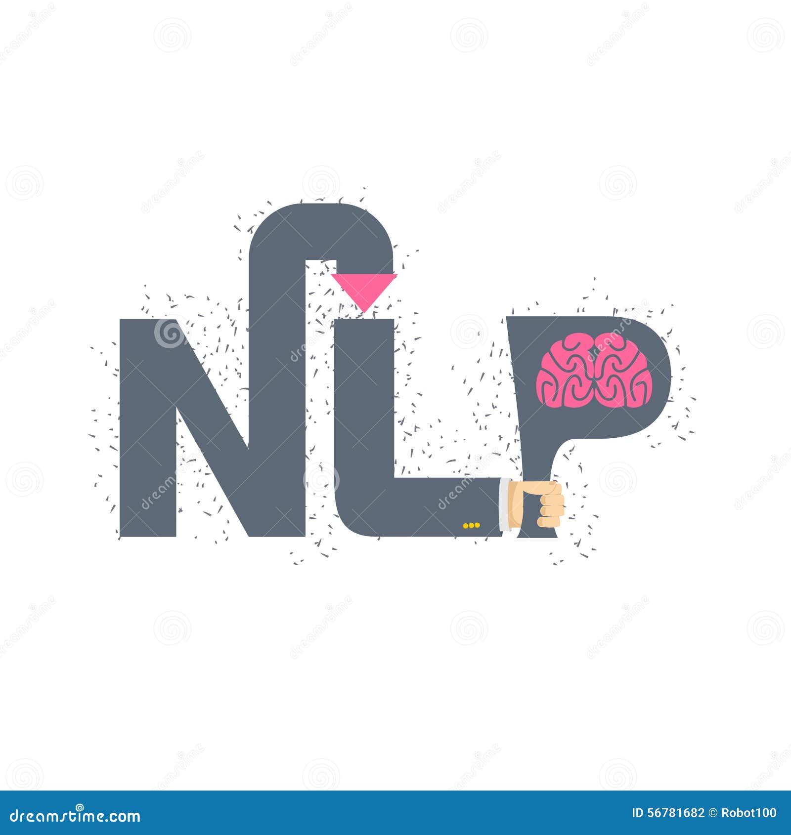 NLP Logo and Emblem. Hand Holding a Letter with Brain Stock Vector ...