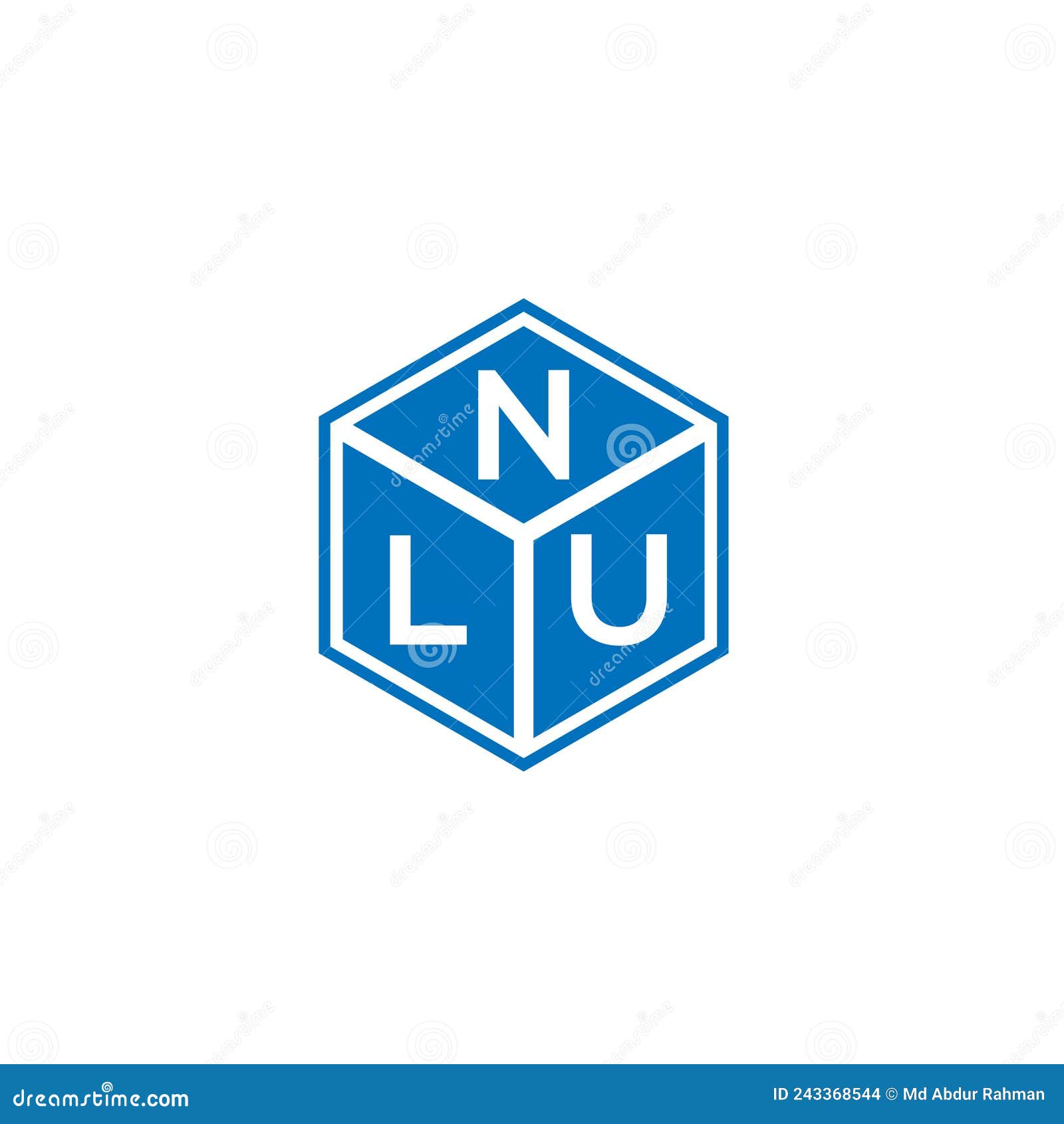 NLU Letter Logo Design on Black Background. NLU Creative Initials ...