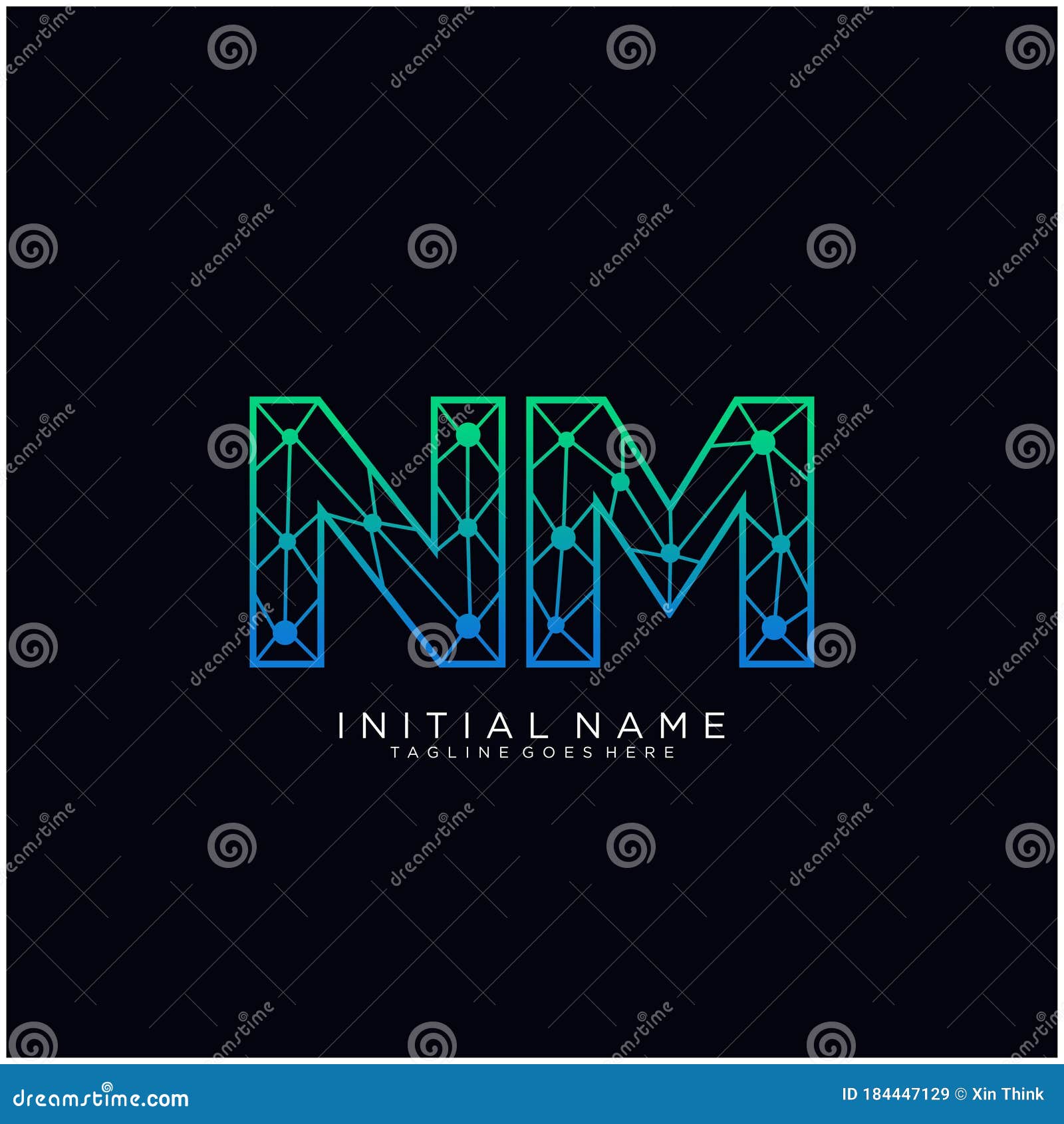 NM Letter Logo Icon Design Template Elements Stock Vector ...