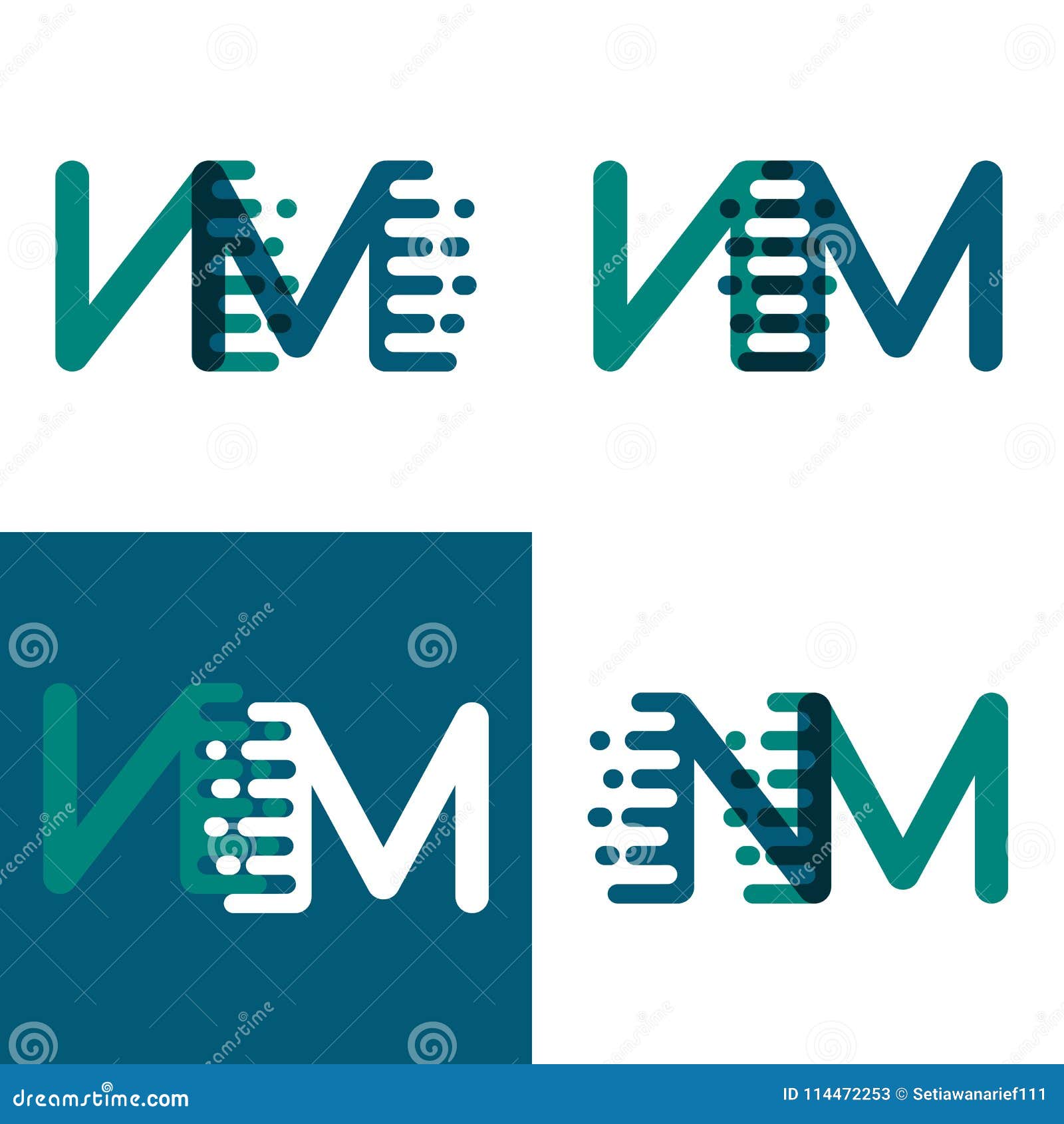 NM Letters Logo with Accent Speed in Green and Dark Purple Stock Vector ...