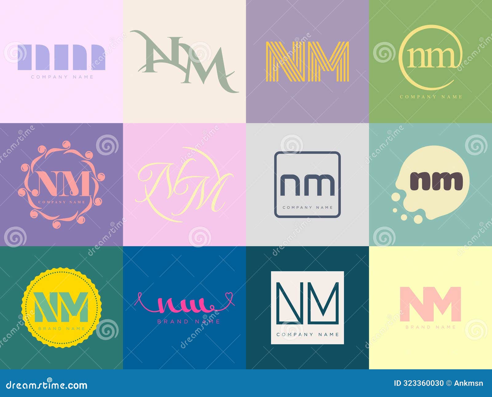 NM Logo Company Template. Letter N and M Logotype Stock Vector ...
