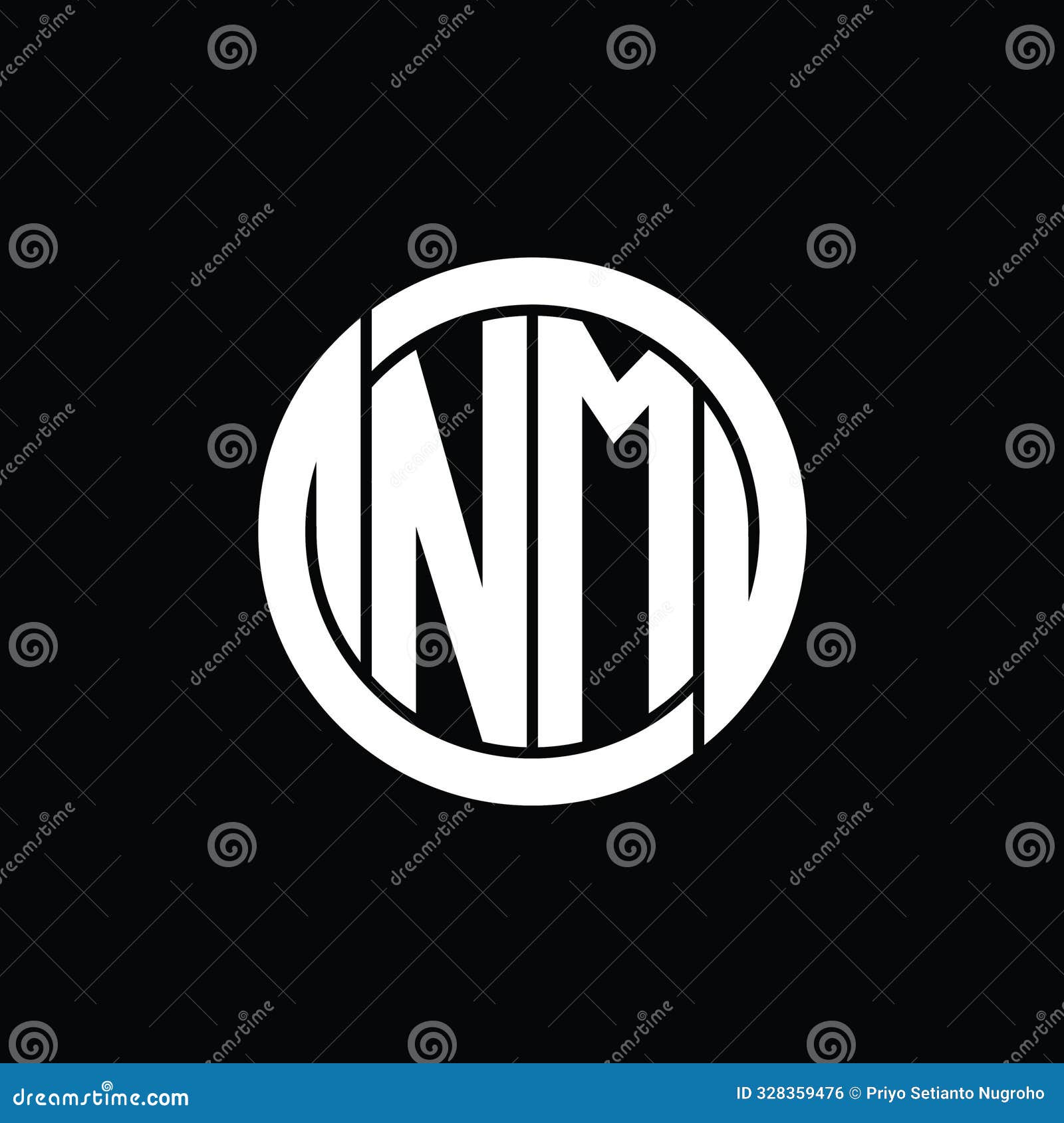 NM Logo Monogram Shield Inside Circle Shape Vector Images Design ...