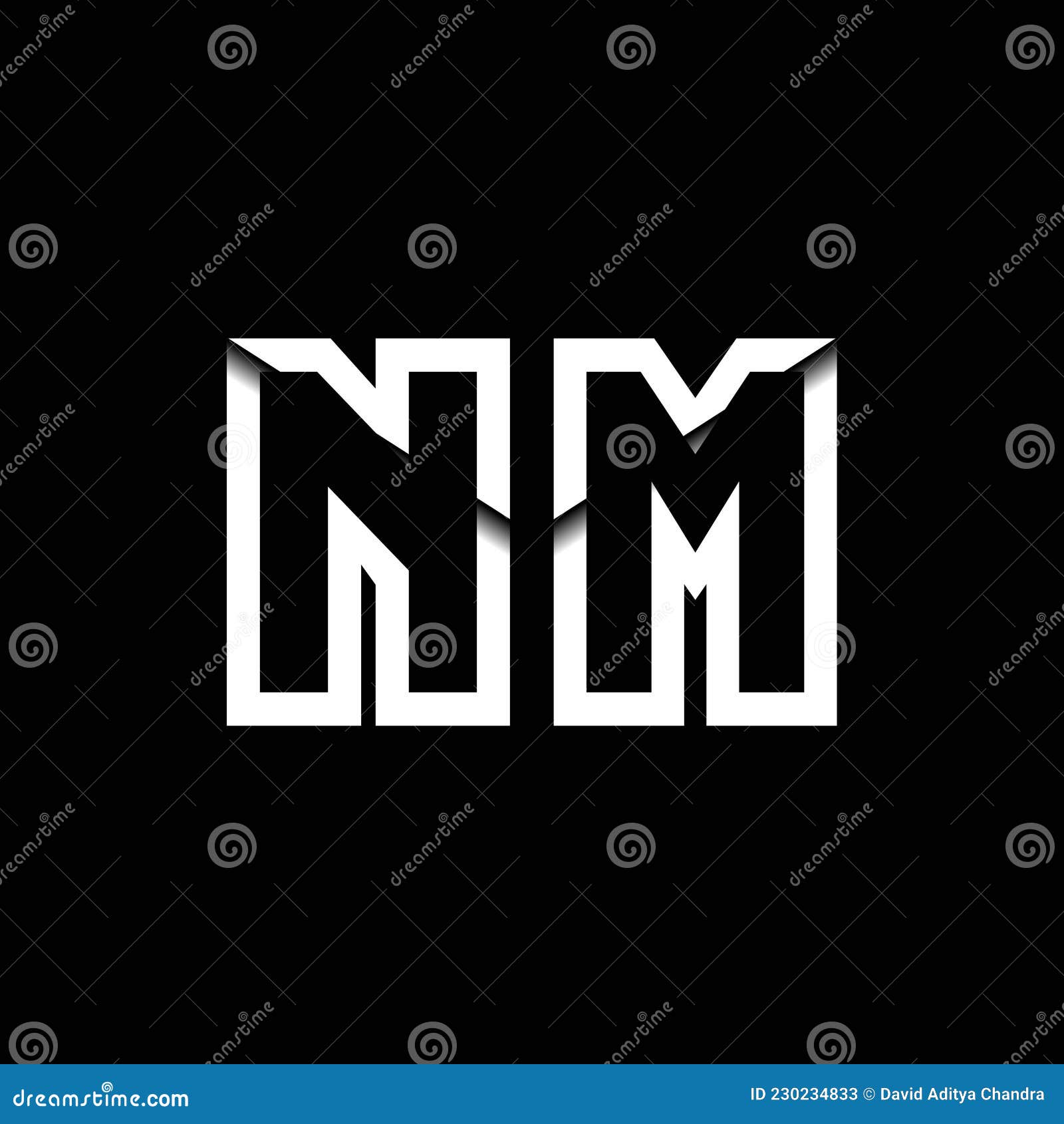 NM Monogram Envelope Shape Style Stock Vector - Illustration of letter ...