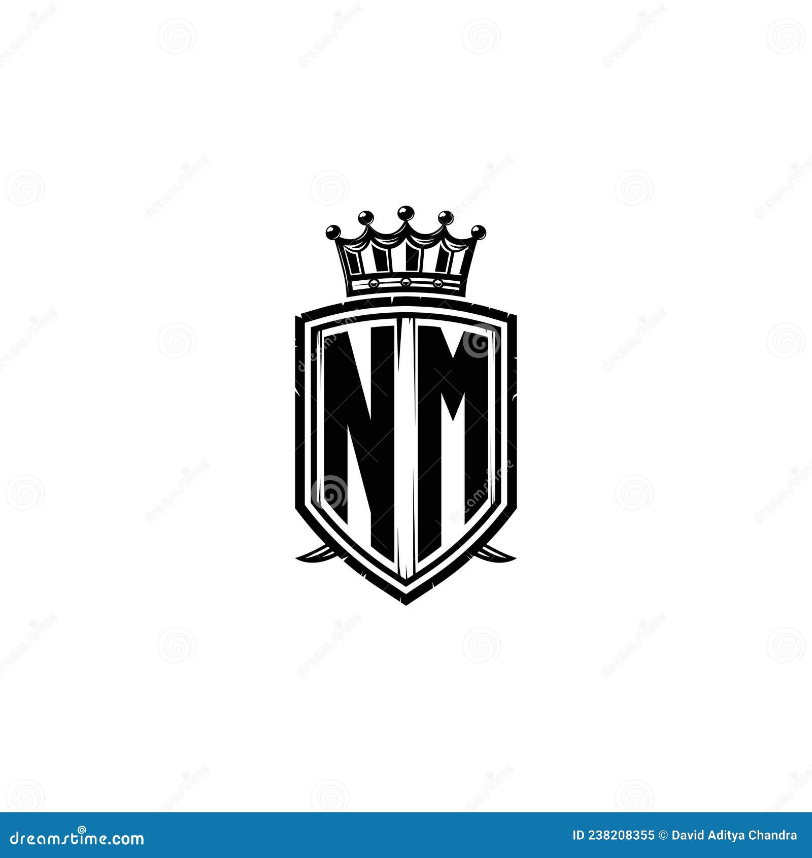 NM Logo Monogram Shield Crown Luxury Design Stock Vector - Illustration ...