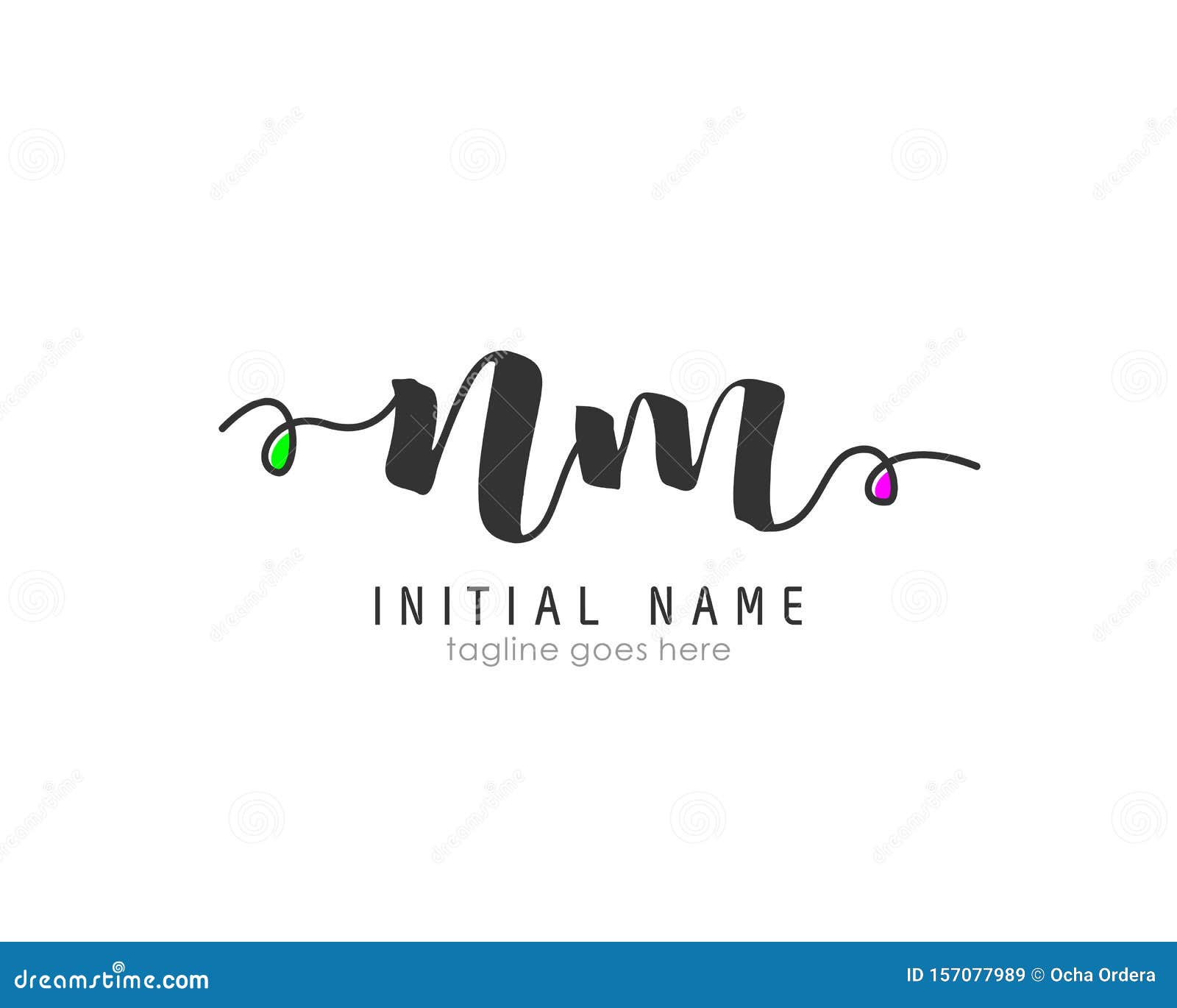 NM Signature Initial Logo Template Vector. Initial Signature Logo ...