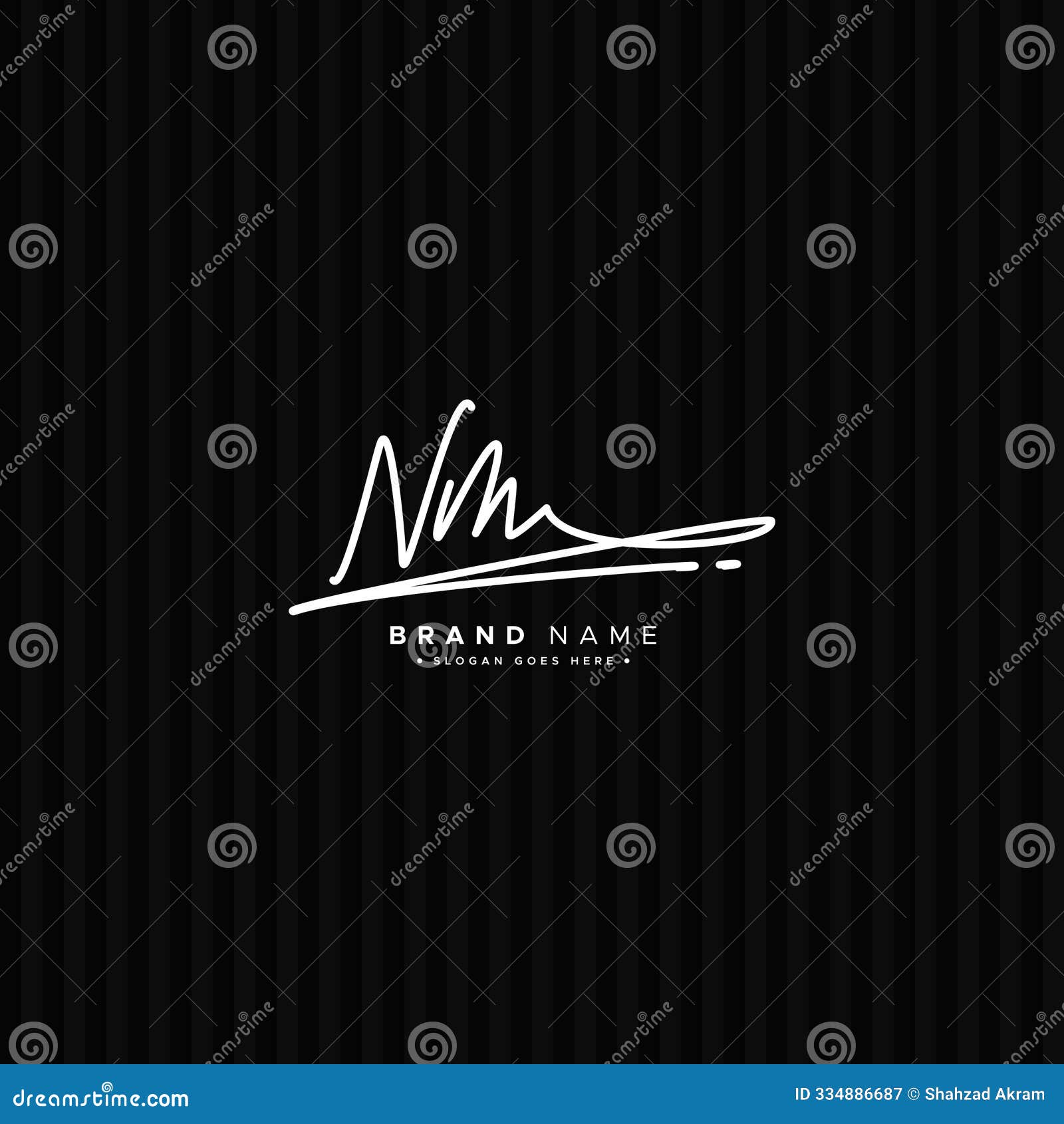 NM Signature Logo - Handwritten Vector Logo Template for NM Alphabet ...