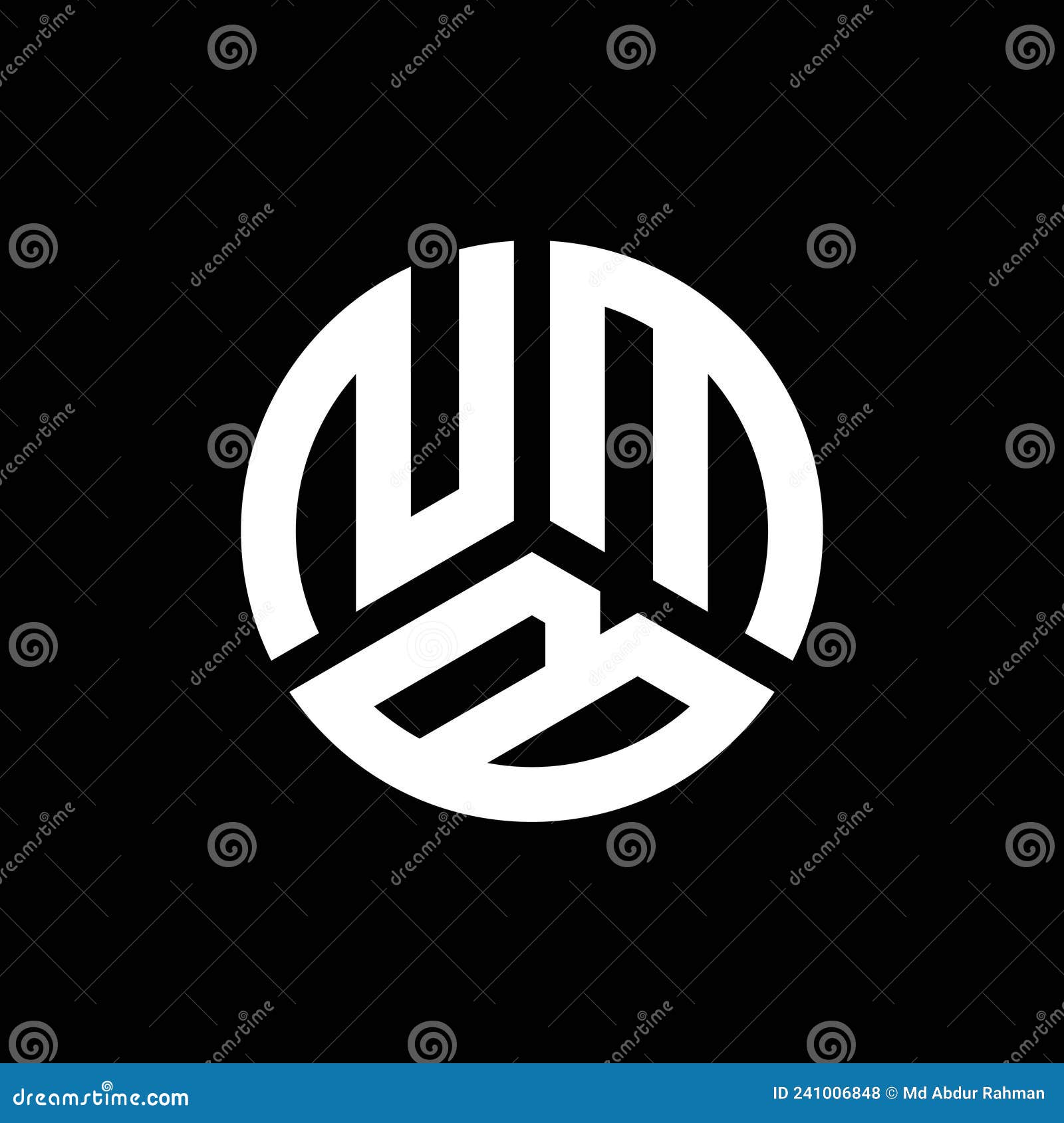 NMB Letter Logo Design on Black Background. NMB Creative Initials ...