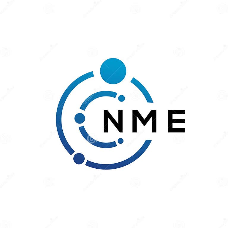 NME Letter Technology Logo Design on White Background. NME Creative ...