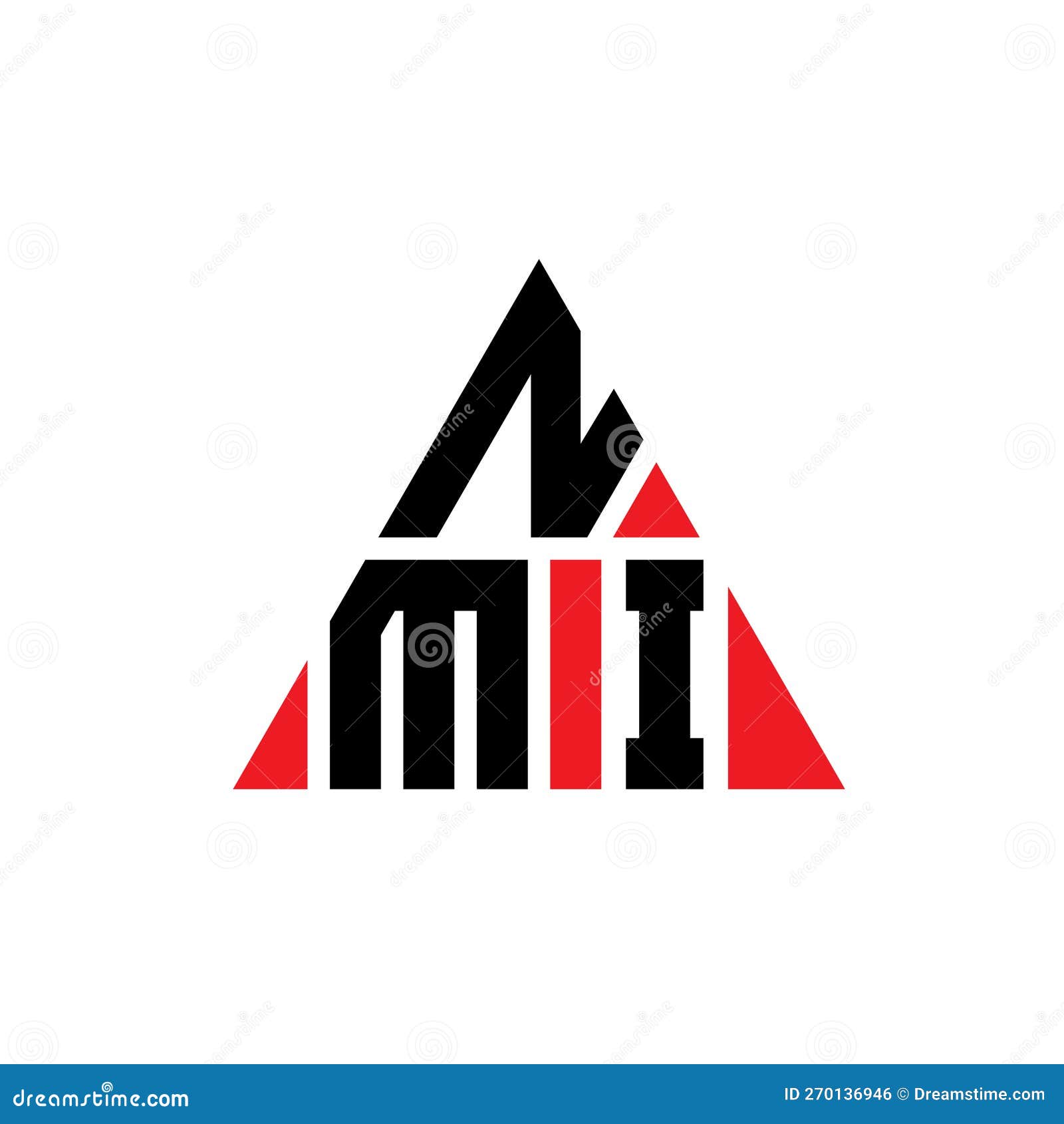NMI Triangle Letter Logo Design with Triangle Shape. NMI Triangle Logo ...