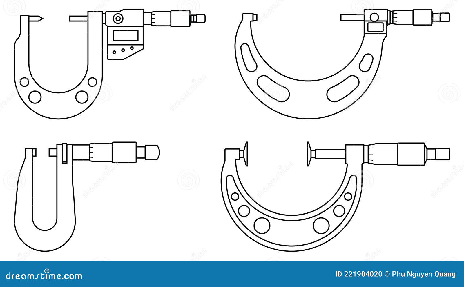 Deep Throat Micrometer. Measuring Equipment. Flat Icons Stock Vector - Illustration of distance ...
