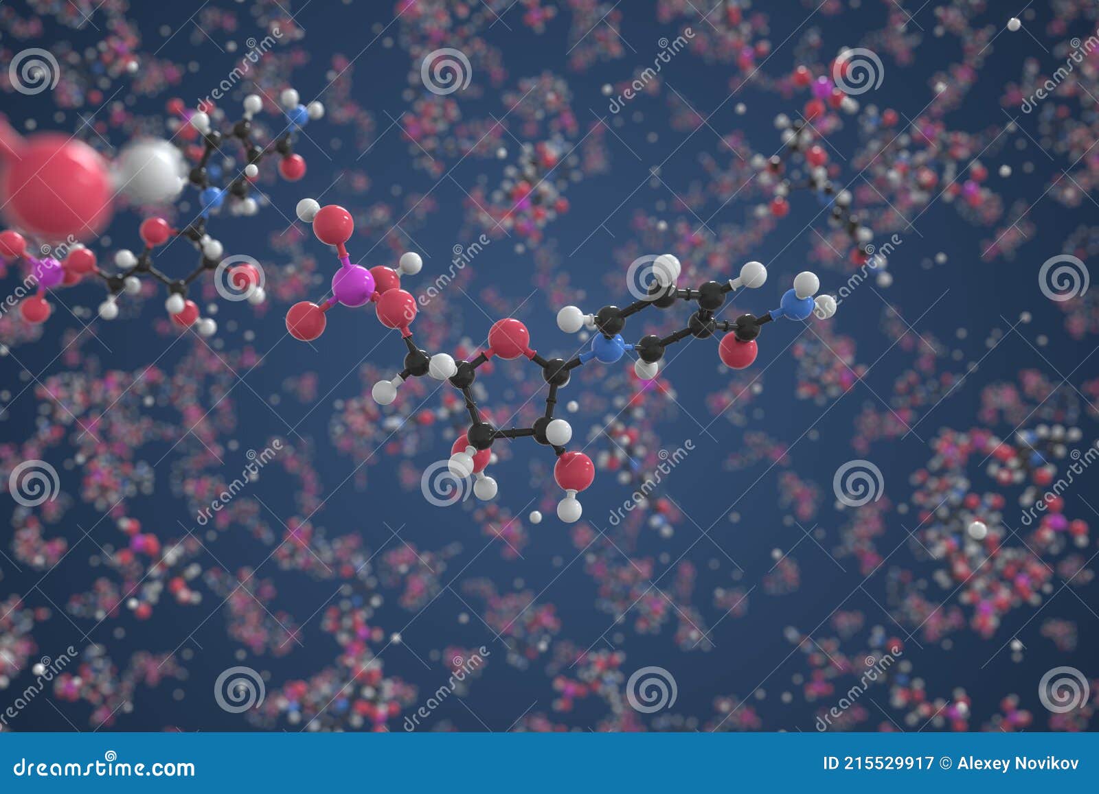 Nmn Molecule, Scientific Molecular Model, 3d Rendering Stock ...