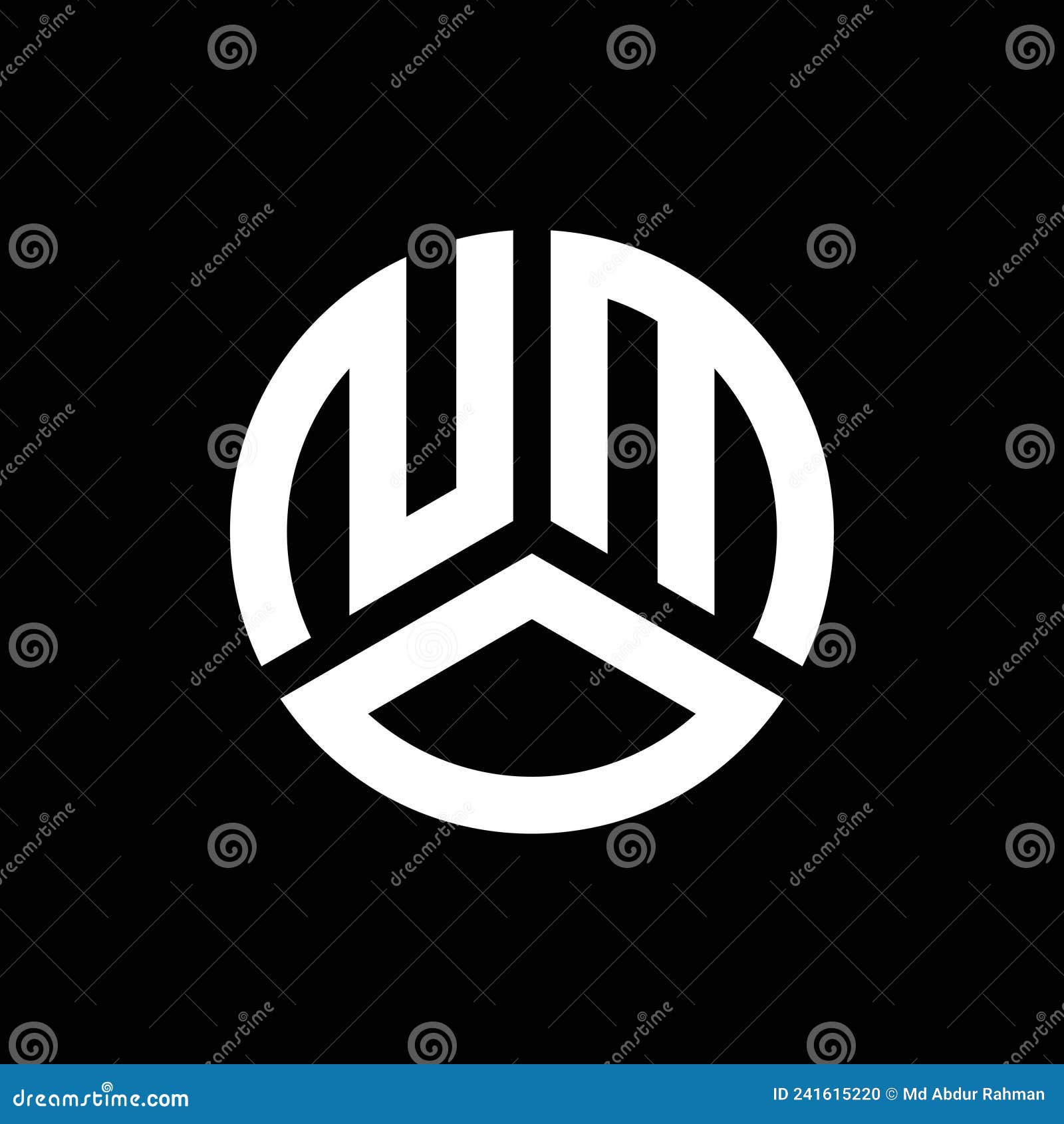 NMO Letter Logo Design on Black Background. NMO Creative Initials ...