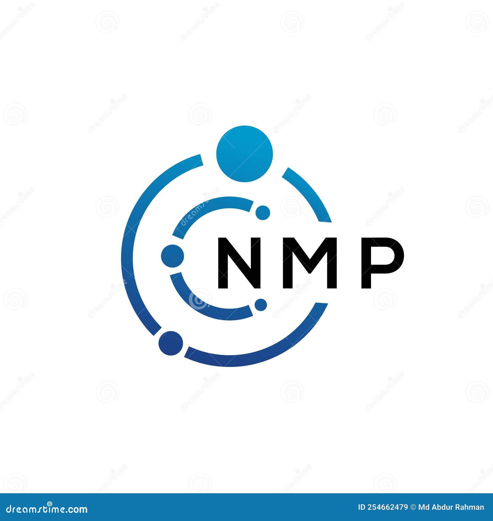 NMP Letter Technology Logo Design on White Background. NMP Creative ...