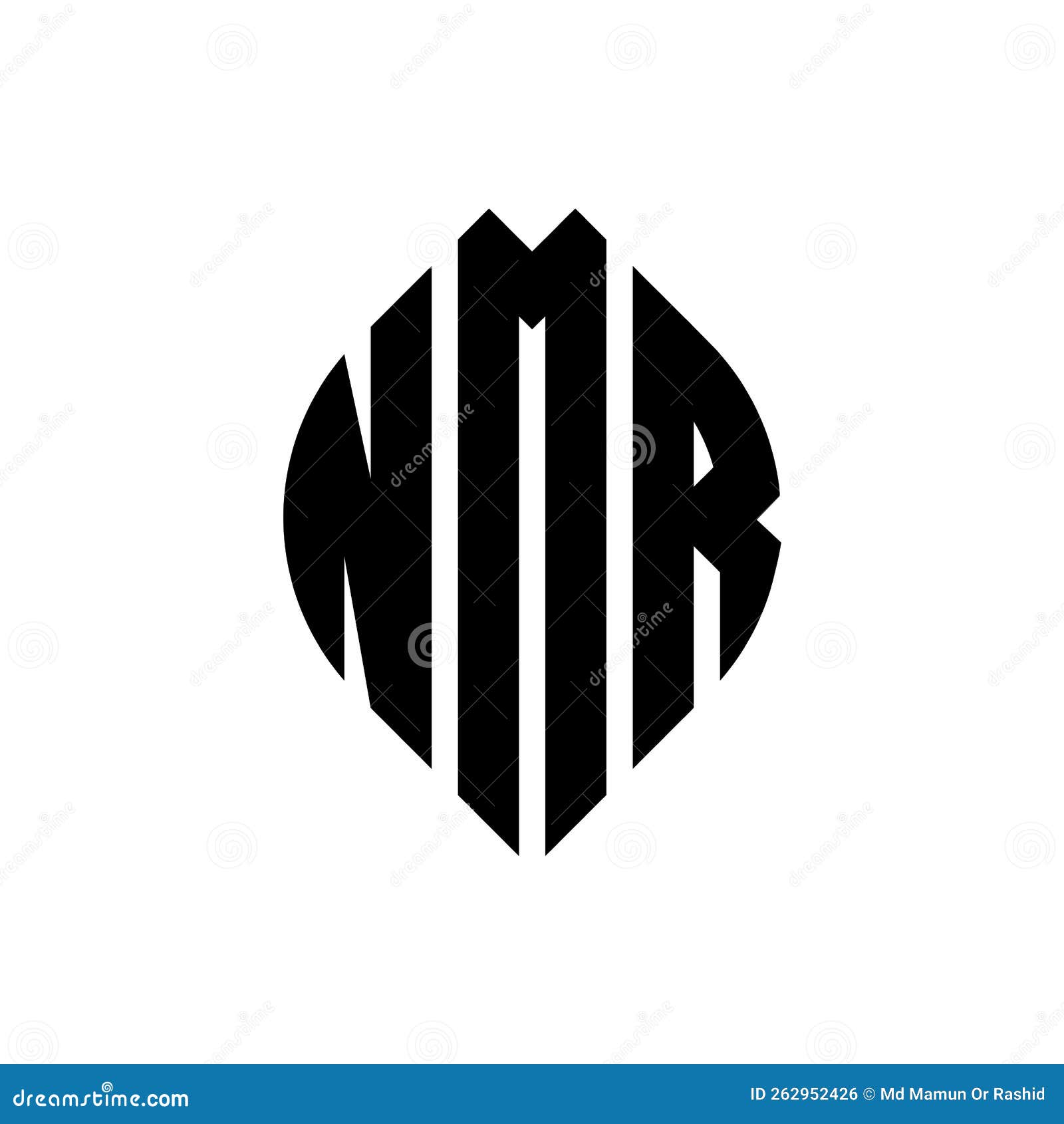 NMR Circle Letter Logo Design With Circle And Ellipse Shape. NMR ...