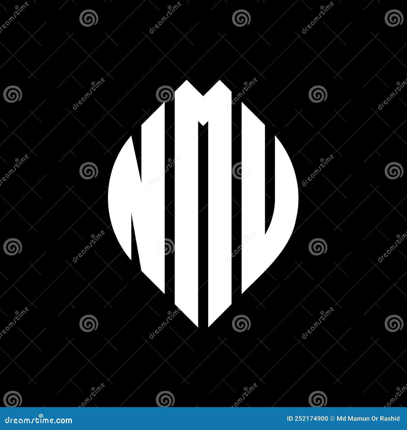 NMU Circle Letter Logo Design with Circle and Ellipse Shape. NMU ...