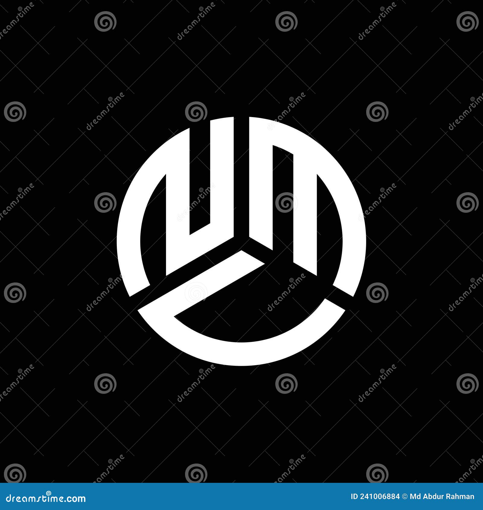 NMU Letter Logo Design on Black Background. NMU Creative Initials ...