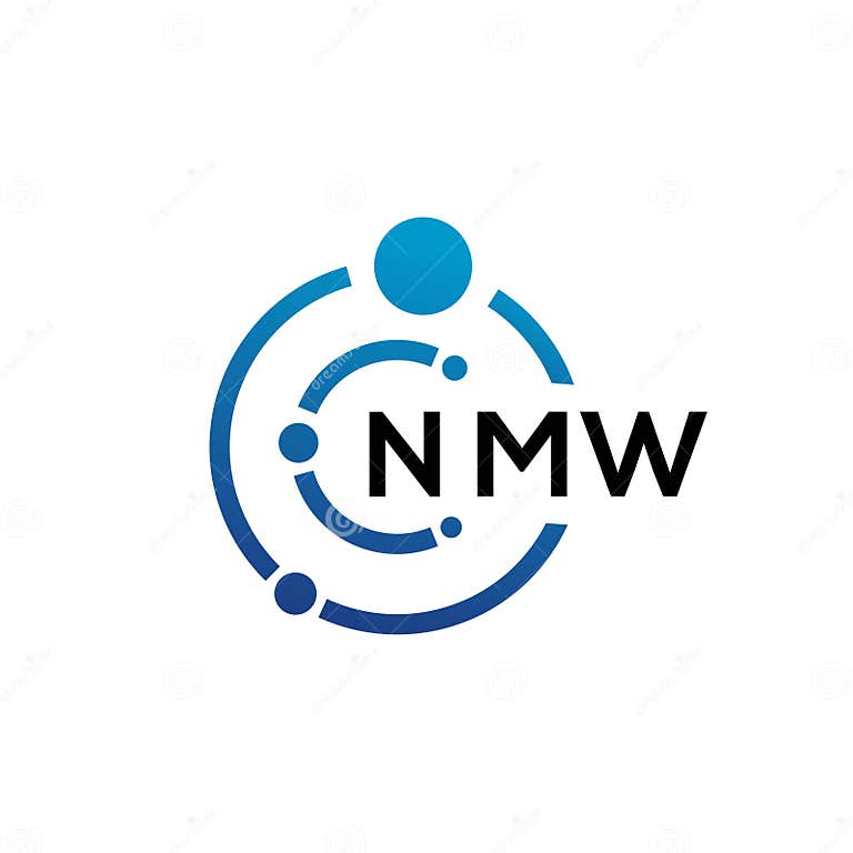 NMW Letter Technology Logo Design on White Background. NMW Creative ...