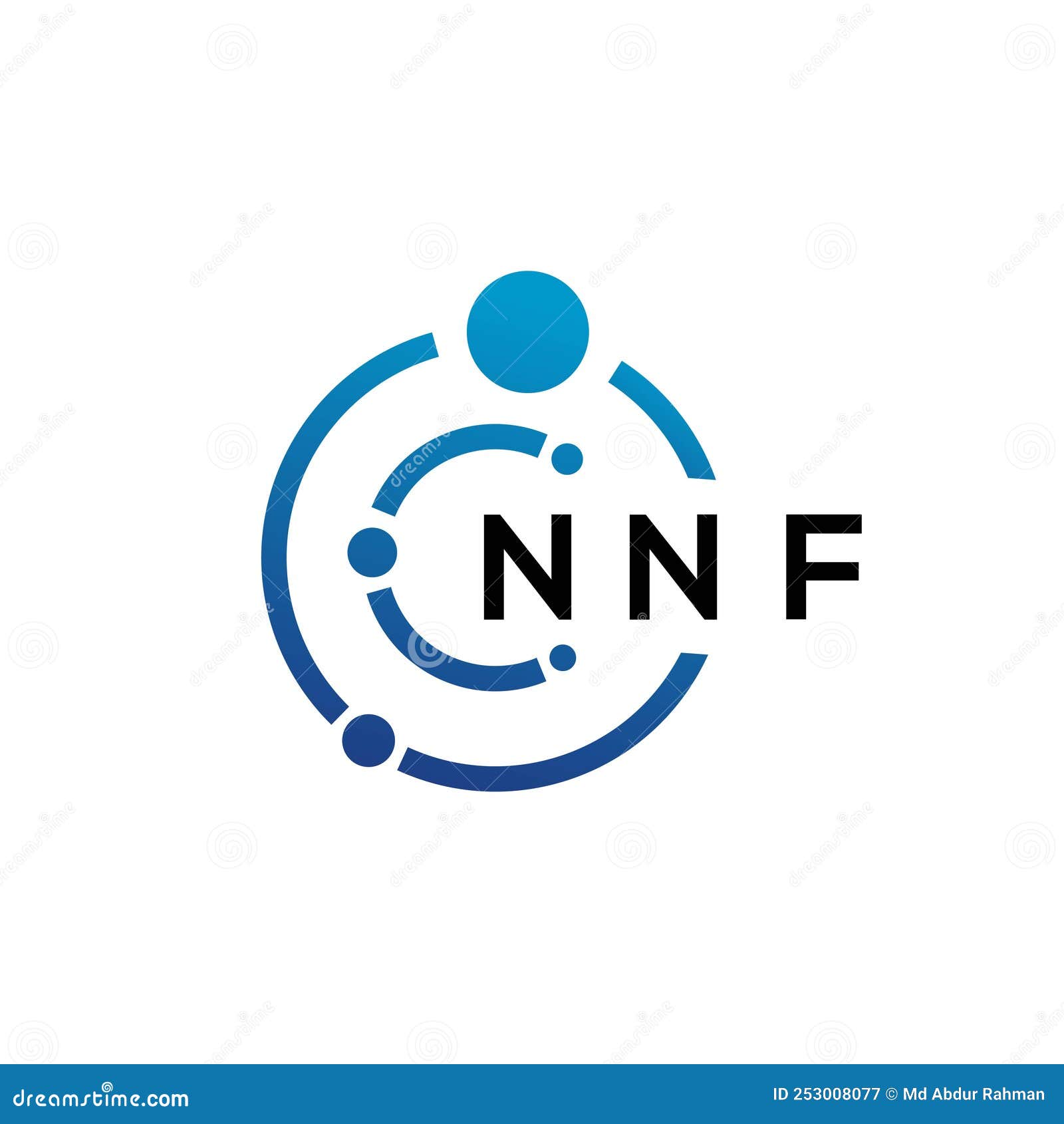 NNF Letter Technology Logo Design on White Background. NNF Creative ...