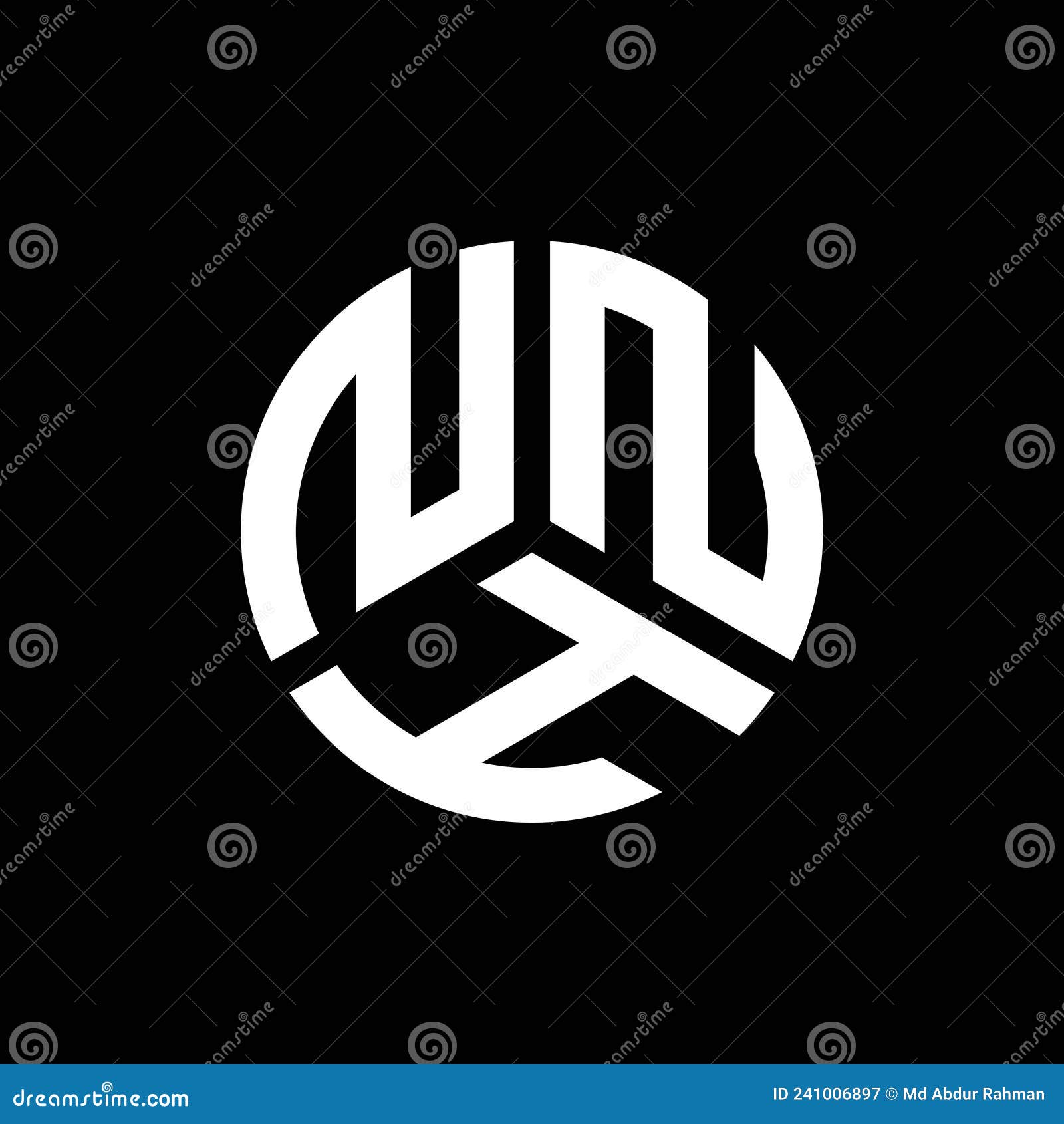 NNH Letter Logo Design on Black Background. NNH Creative Initials ...