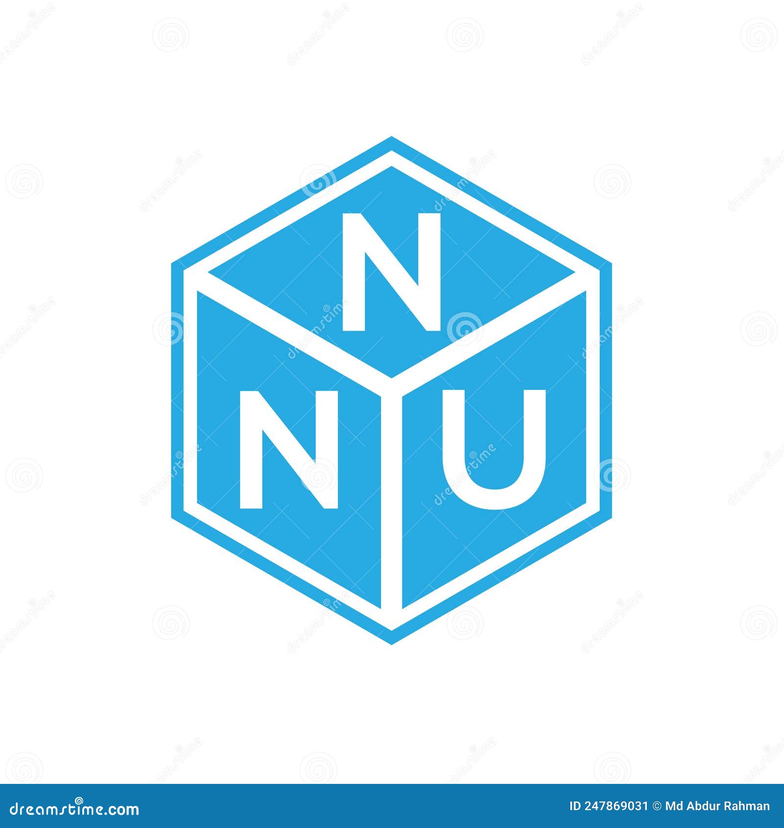 NNU Letter Logo Design on Black Background. NNU Creative Initials ...