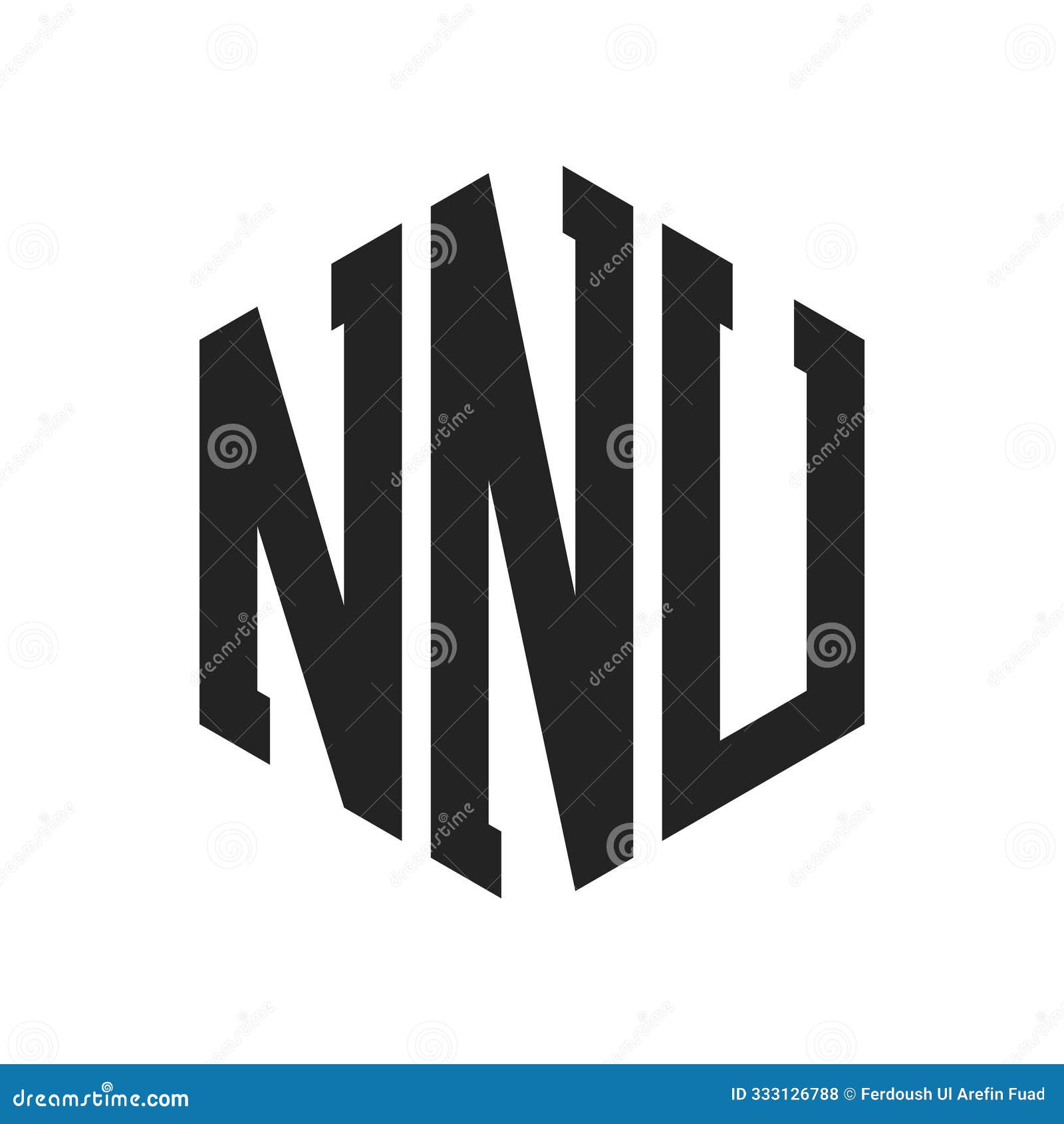 NNU Logo Design. Initial Letter NNU Monogram Logo Using Hexagon Shape ...