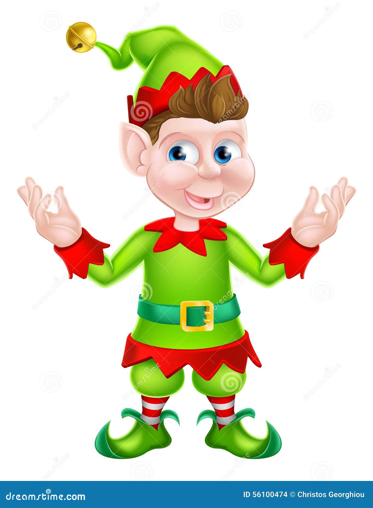 Noël Elf de bande dessinée illustration de vecteur. Illustration du ...