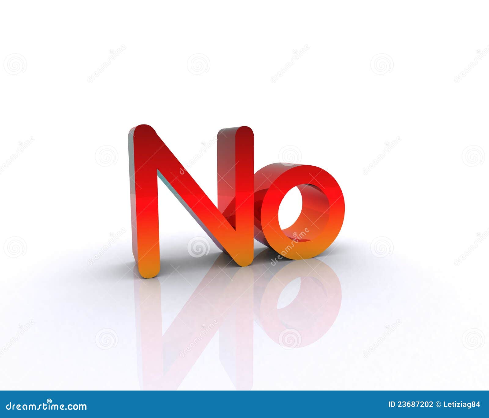 No - 3D stock illustration. Illustration of colorful - 23687202